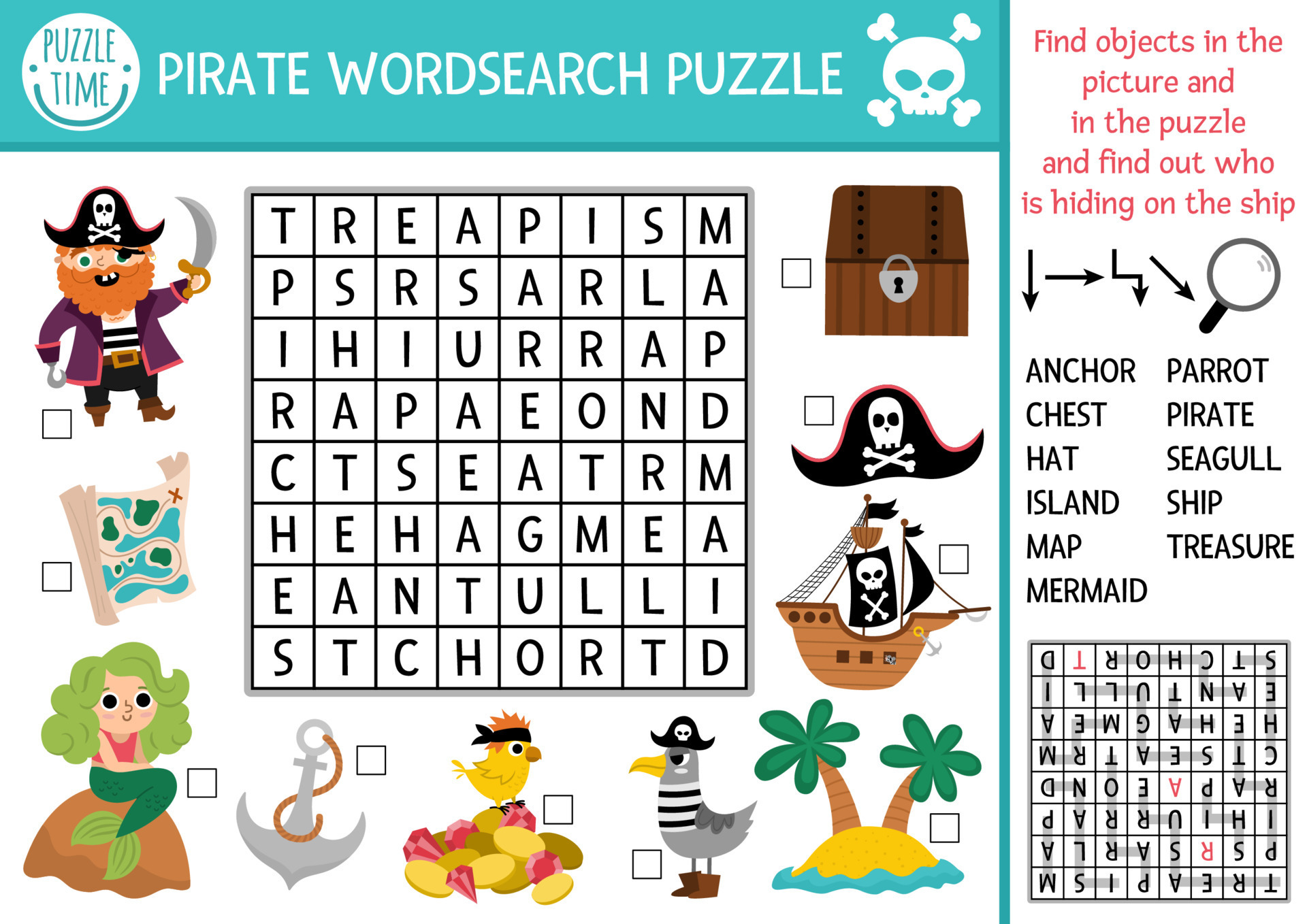 Vector Pirate Word Search Puzzle For Kids Simple Treasure Island Word vector-pirate-word-search-puzzle-for-kids-simple-treasure-island-word