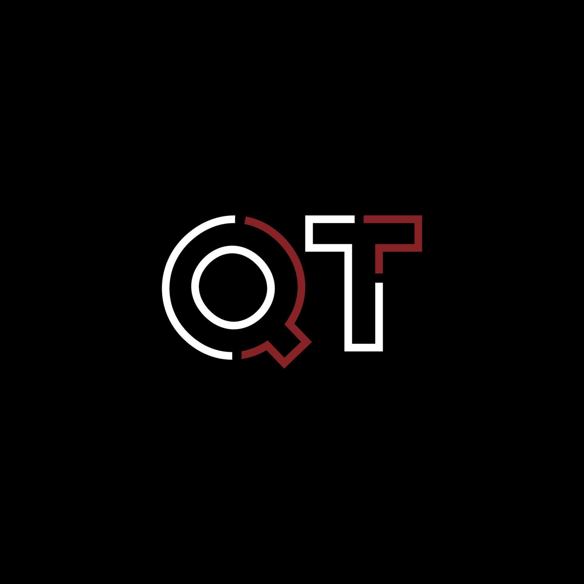 Abstract letter QT logo design with line connection for technology and ...