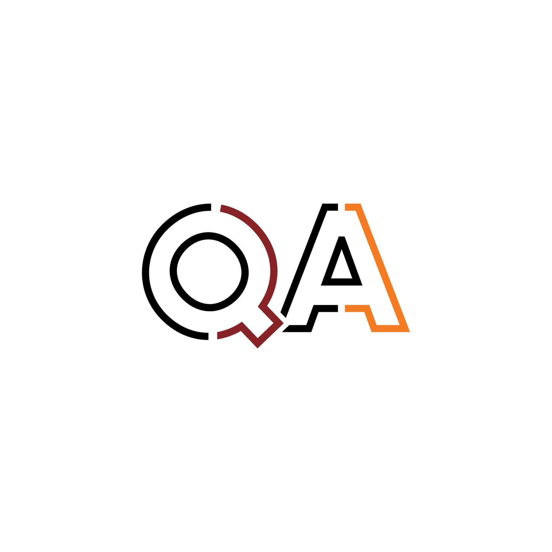 Abstract letter QA logo design with line connection for technology and digital business company ...
