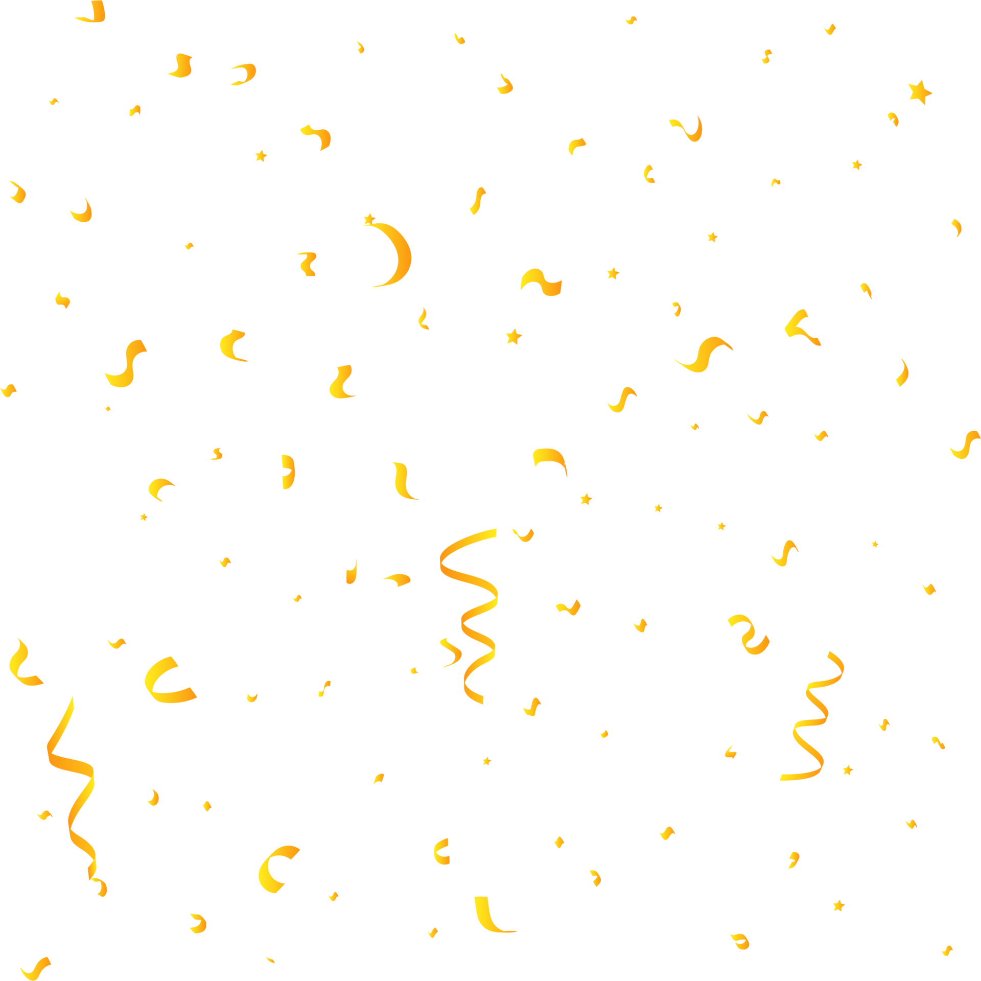 Golden confetti and tinsel falling PNG background. Golden ribbon and confetti PNG. Golden ...
