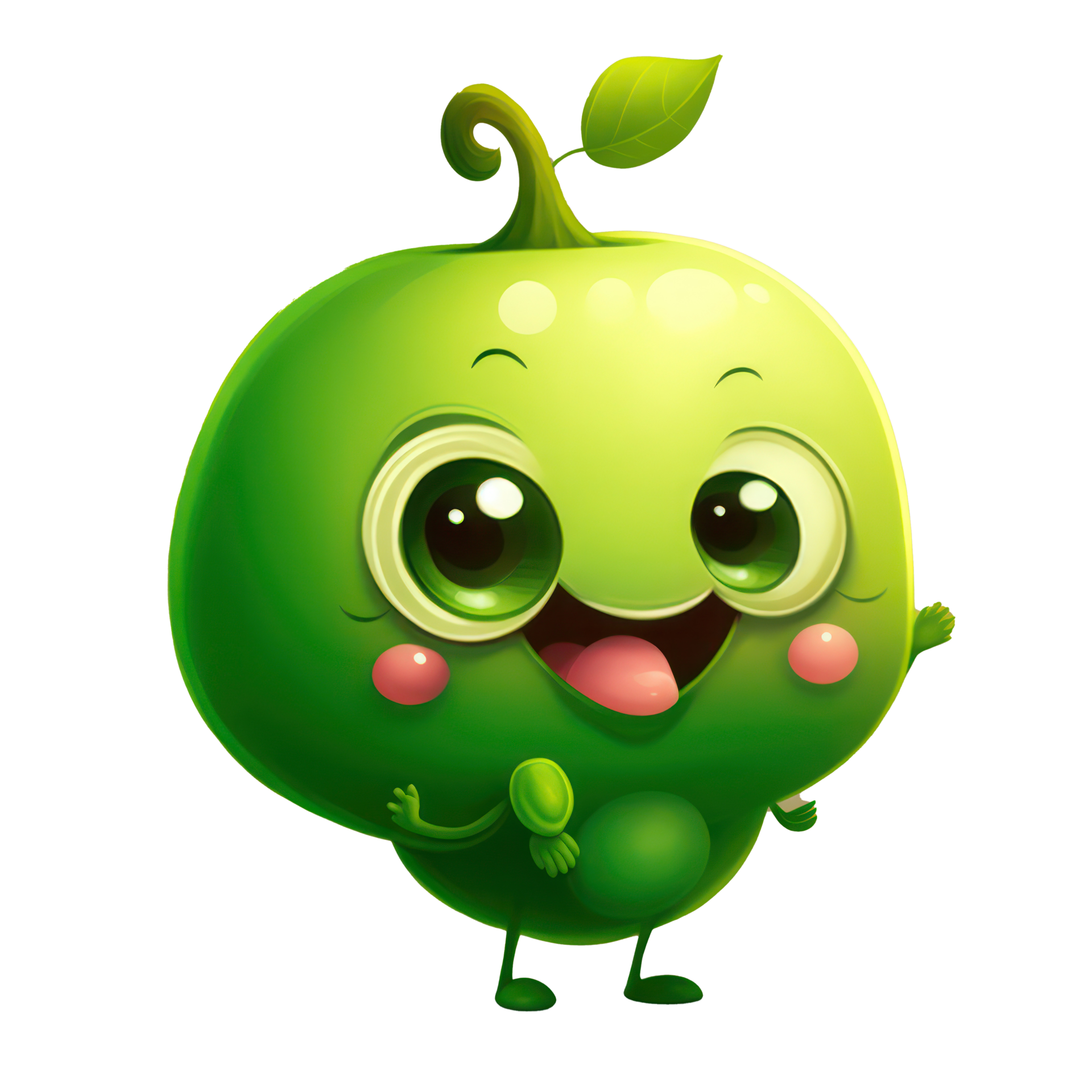 Cute Happy Pea Character Ai Generated 22935945 Png