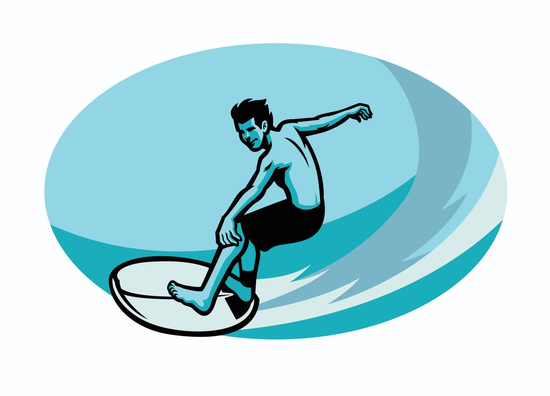 surfer riding waves 22936717 Vector Art at Vecteezy