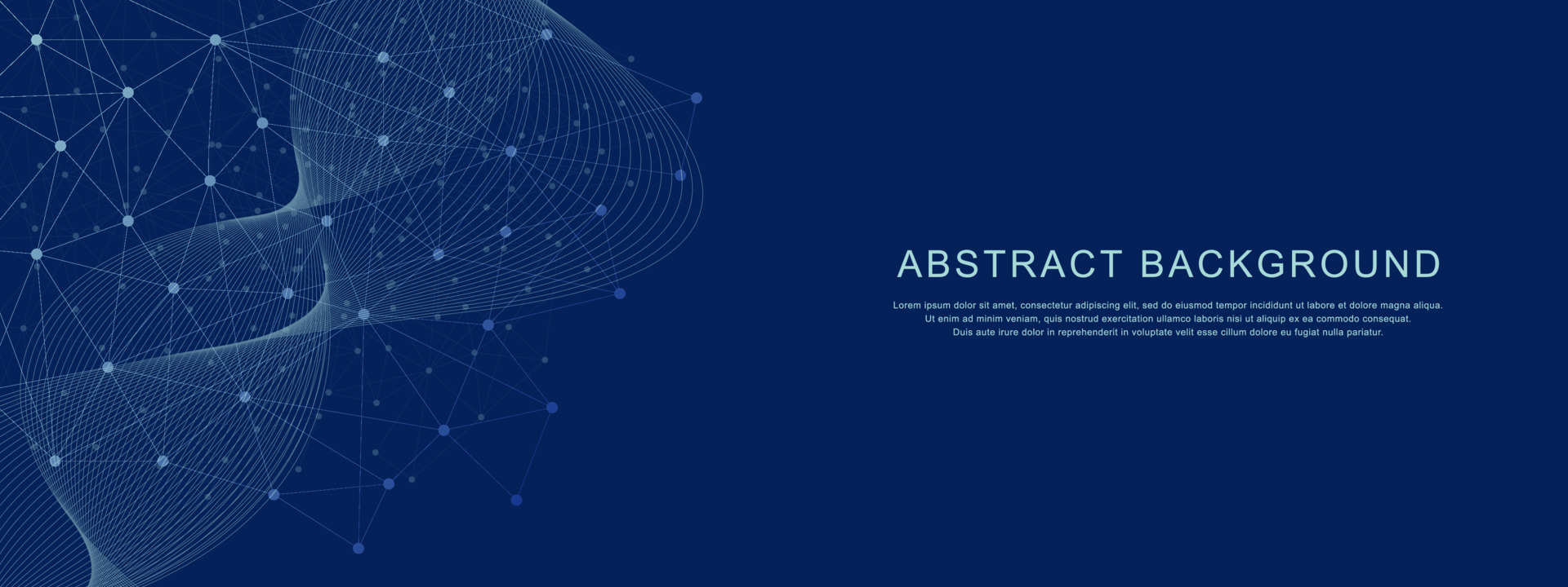 Abstract Connected Dots And Lines With Wave Flow Digital Data Technology Global Network