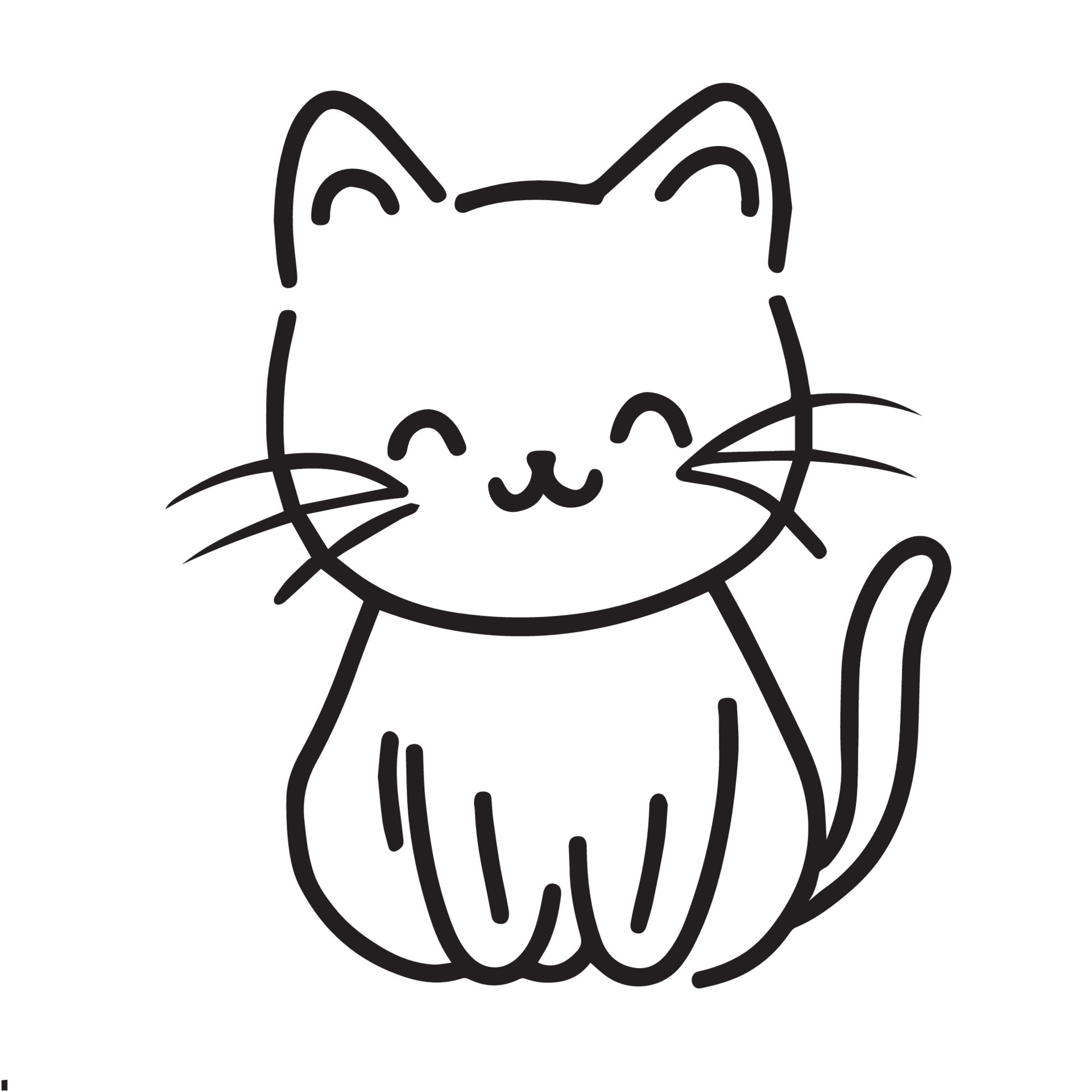 cute cat line art for drawing 22938536 Vector Art at Vecteezy