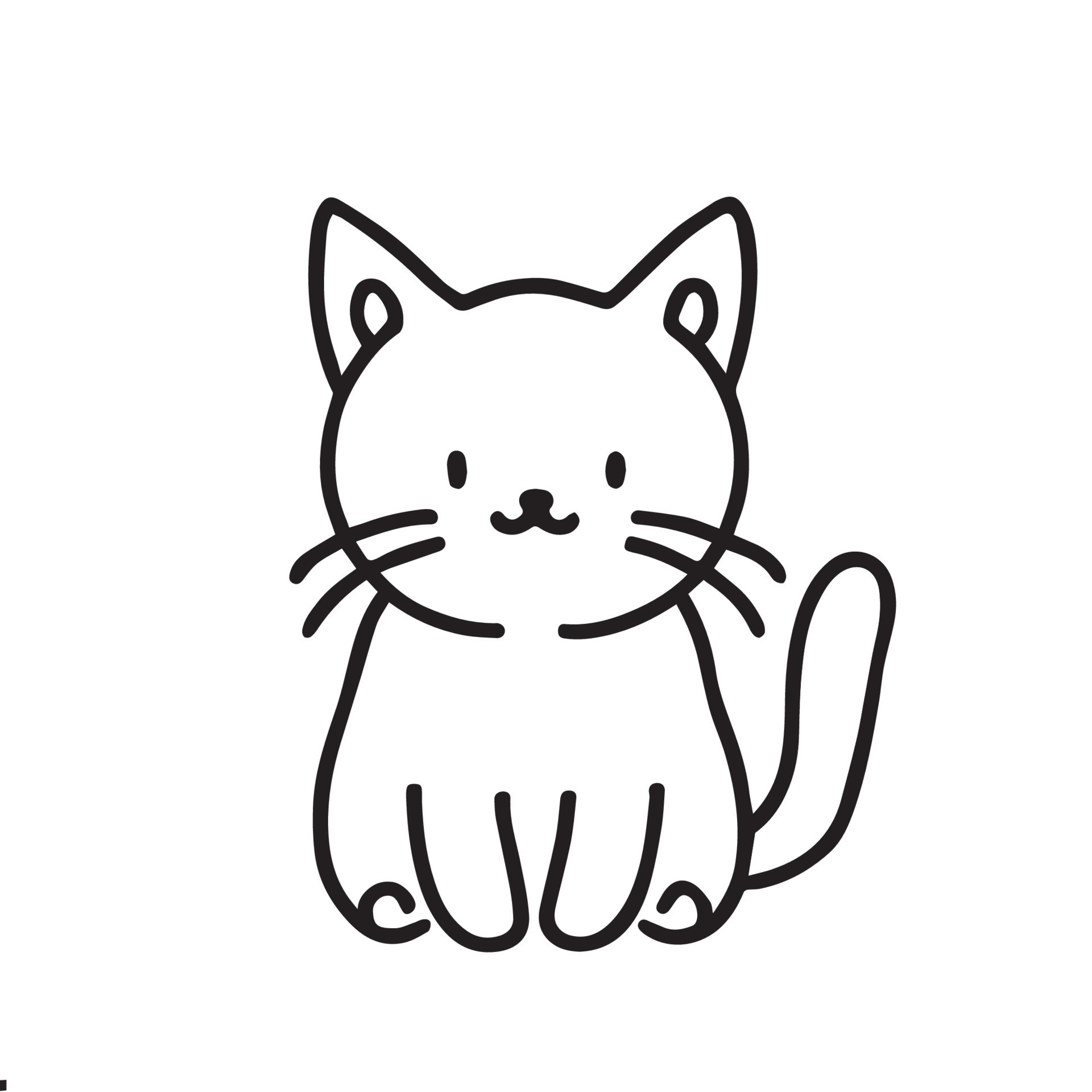 cute cat line art for drawing 22938537 Vector Art at Vecteezy