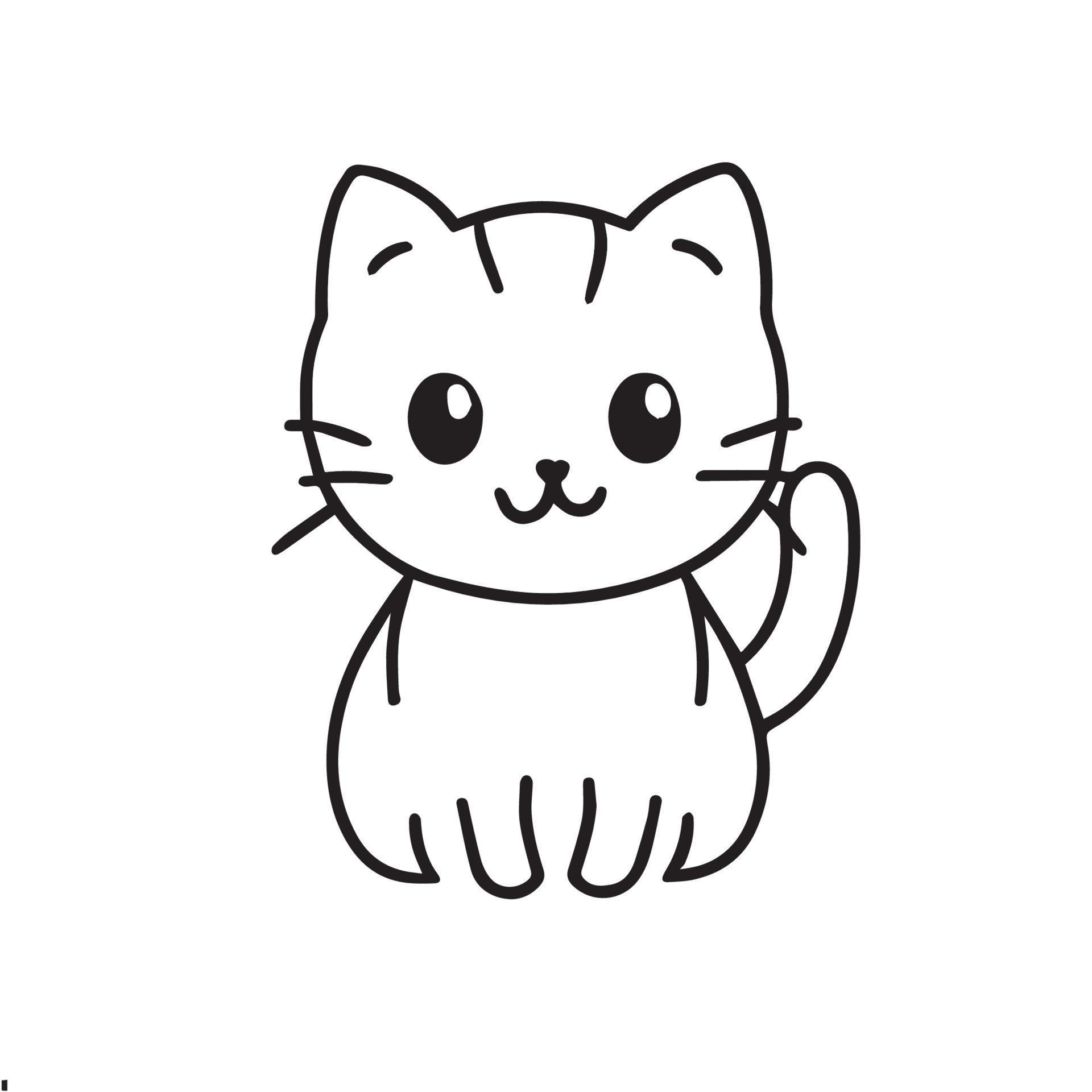 cute cat line art for drawing 22938541 Vector Art at Vecteezy