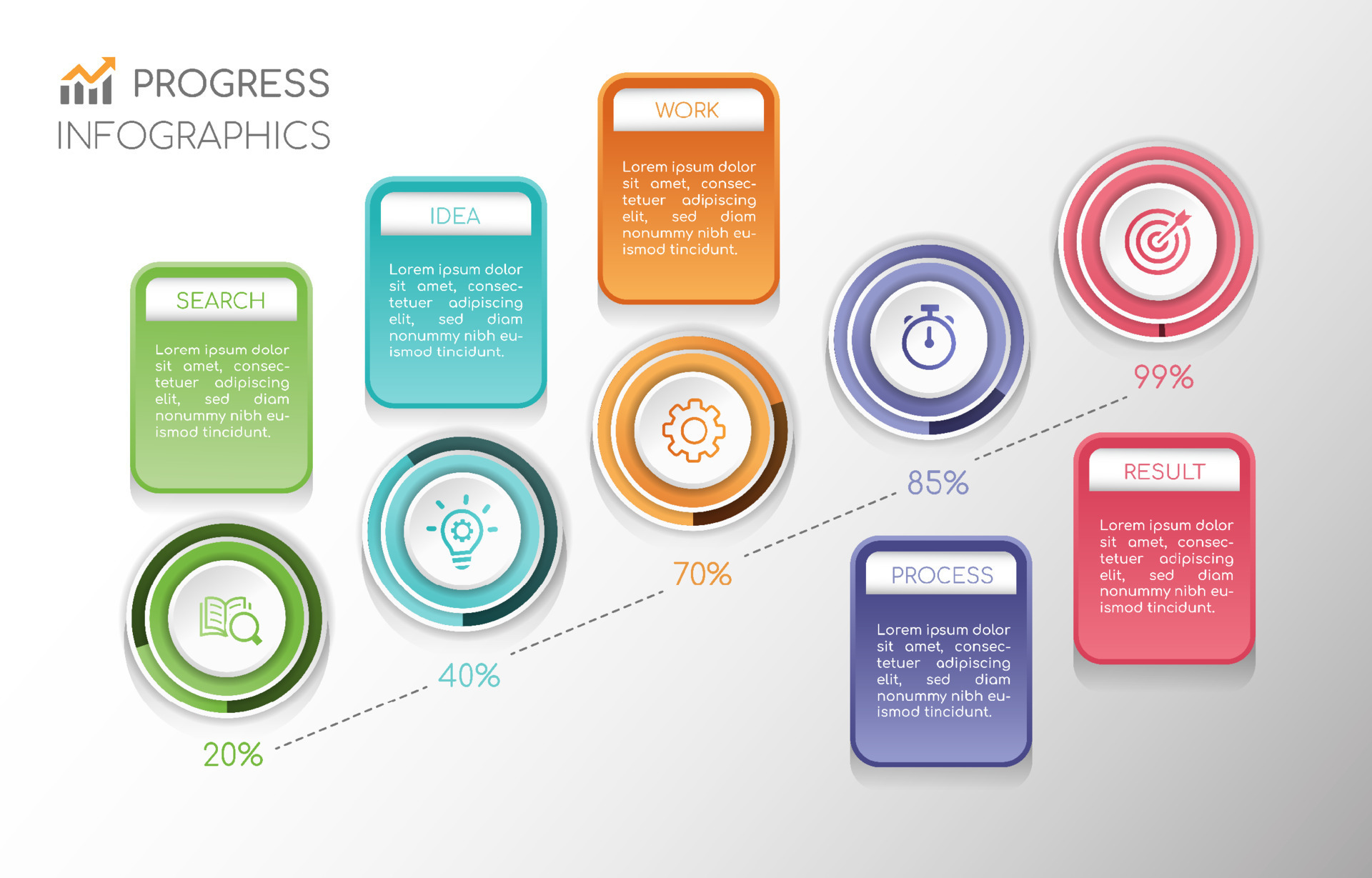 Progress Infographic Template 22938591 Vector Art at Vecteezy Progress Infographic Template 22938591 Vector Art at Vecteezy