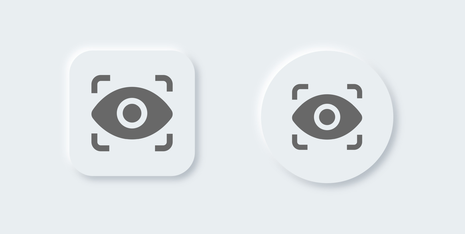 View Solid Icon In Neomorphic Design Style Eye Signs Vector