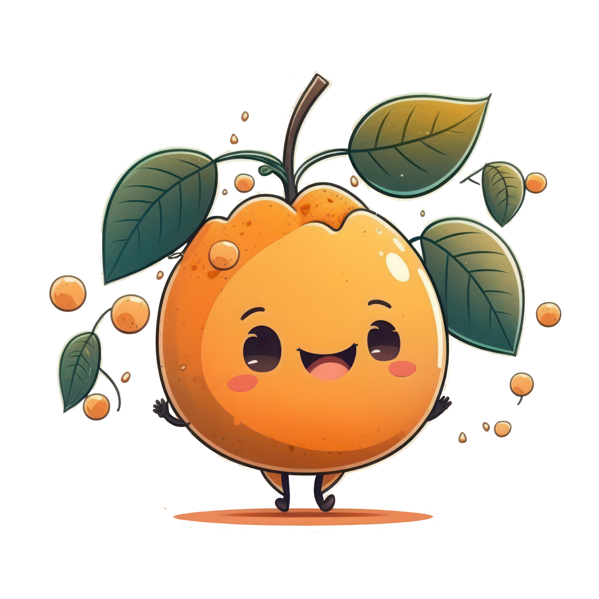 Cute Happy Apricot Character Ai Generated 22948140 Png