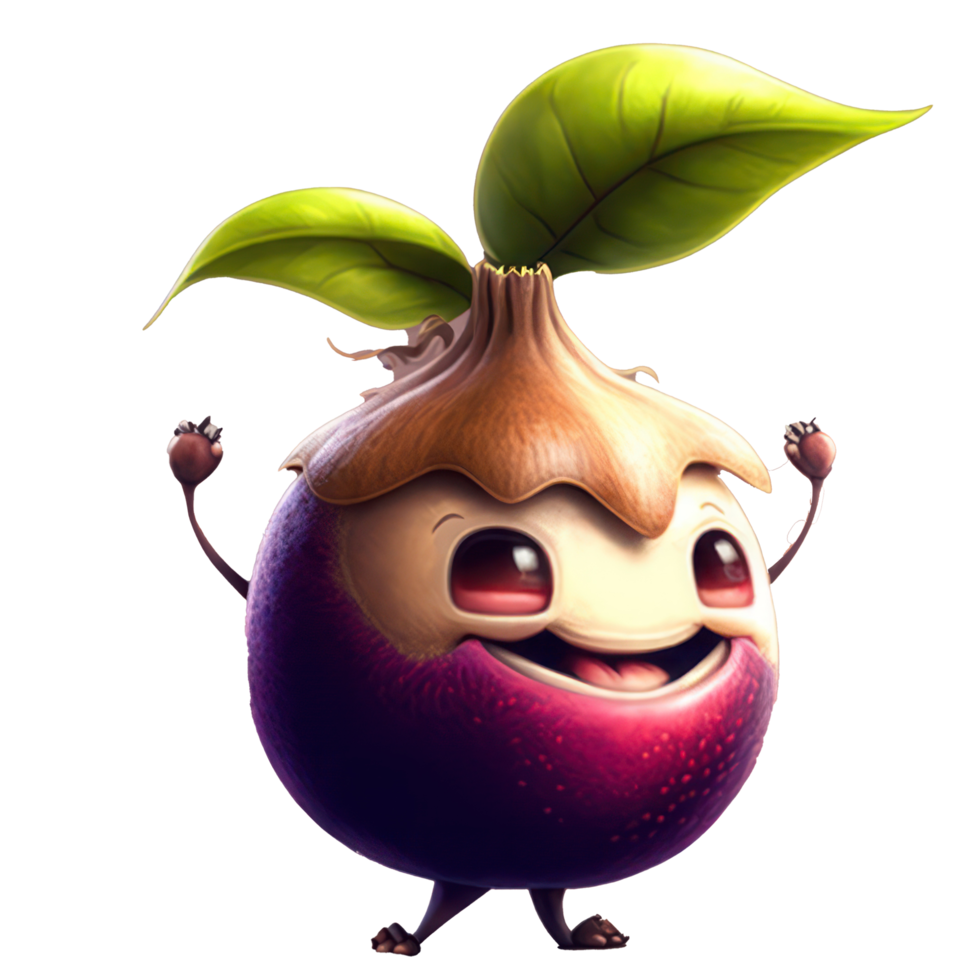 Cute Happy Mangosteen Character Ai Generated 22948148 Png