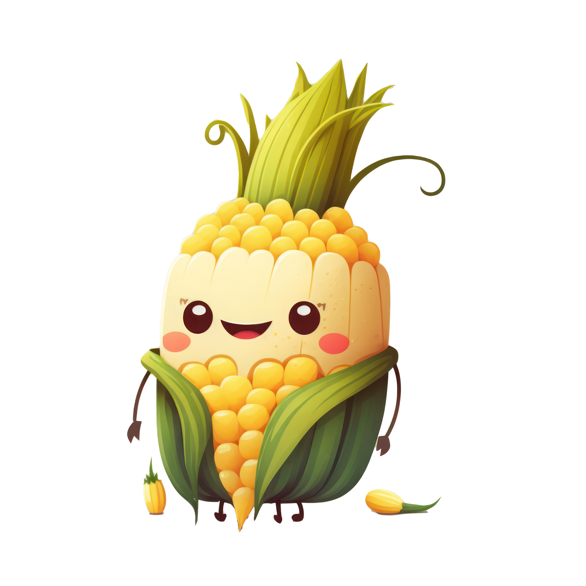 Cute Happy Corn Character Ai Generated 22948152 Png