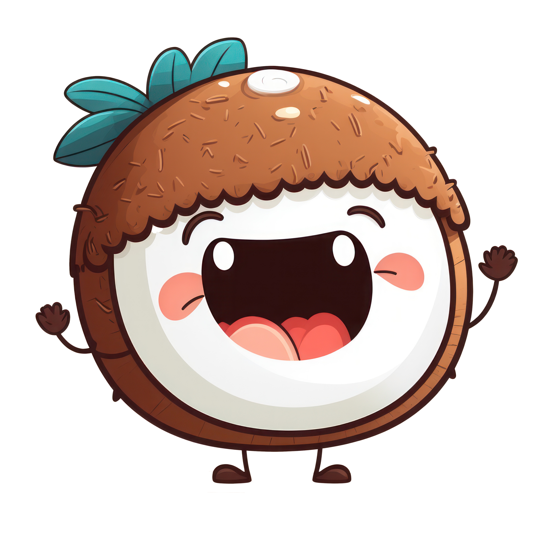 Cute Happy Coconut Character Ai Generated 22948338 Png
