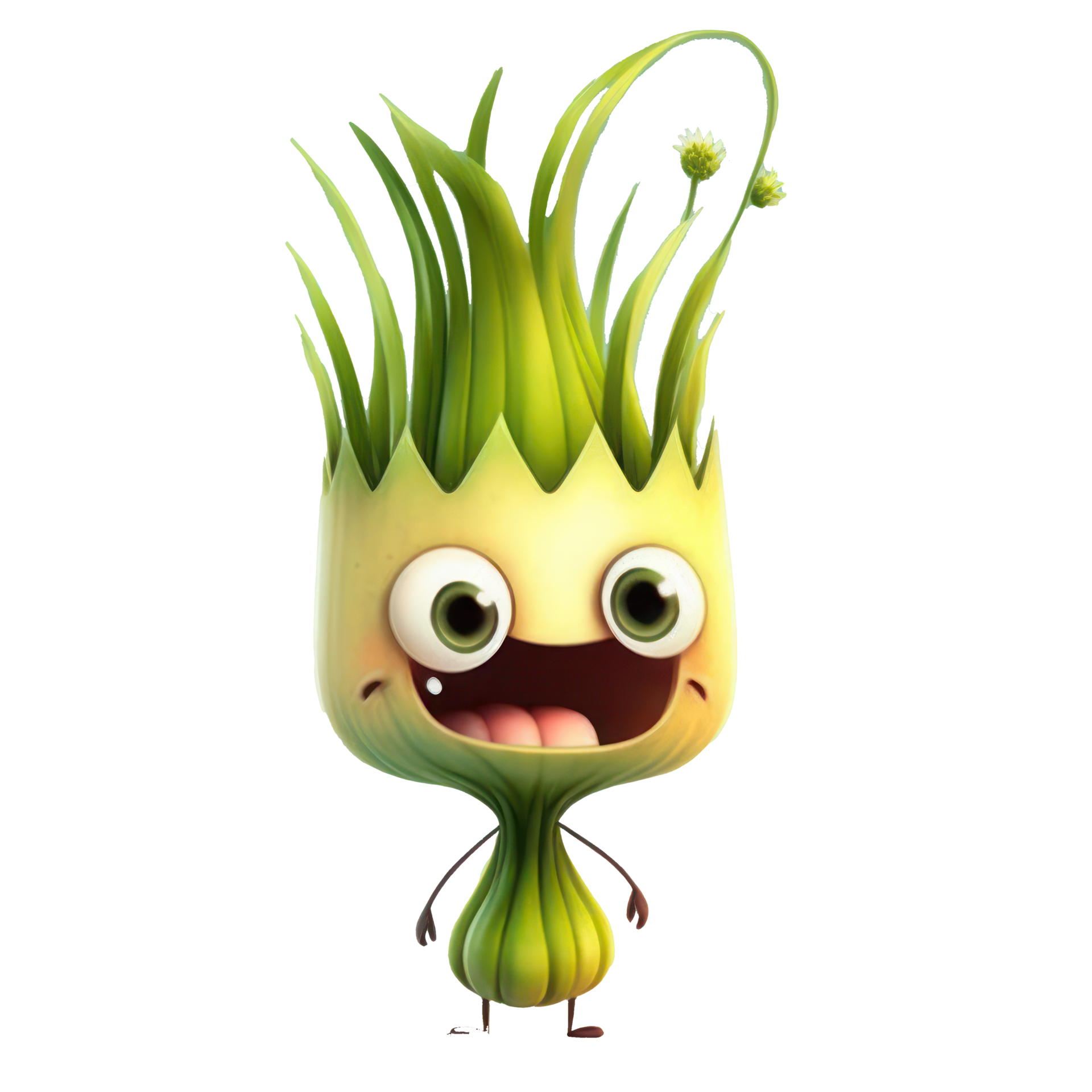 Cute Happy Leek Character Ai Generated 22948352 Png