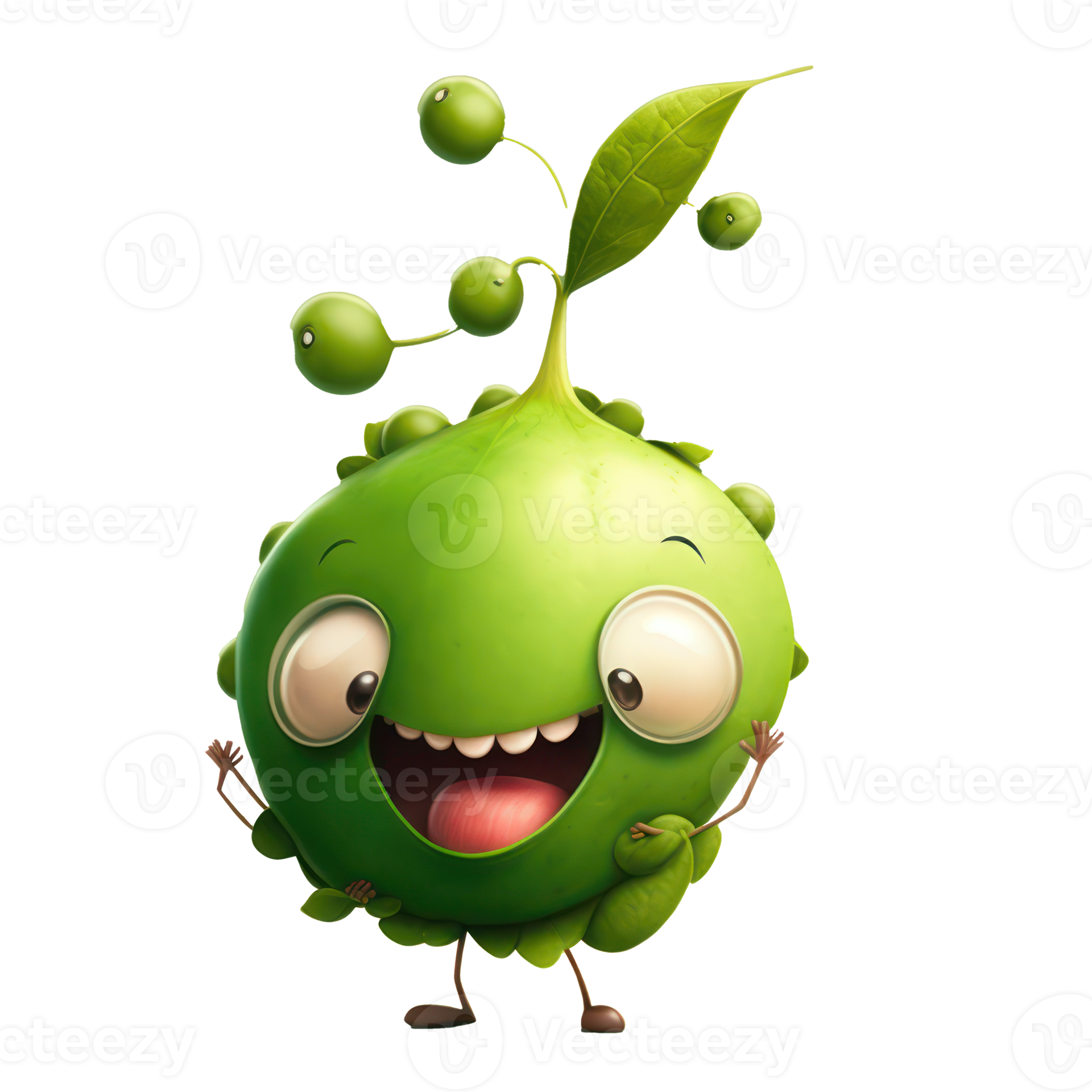 Cute Happy Pea Character Ai Generated 22948357 Png