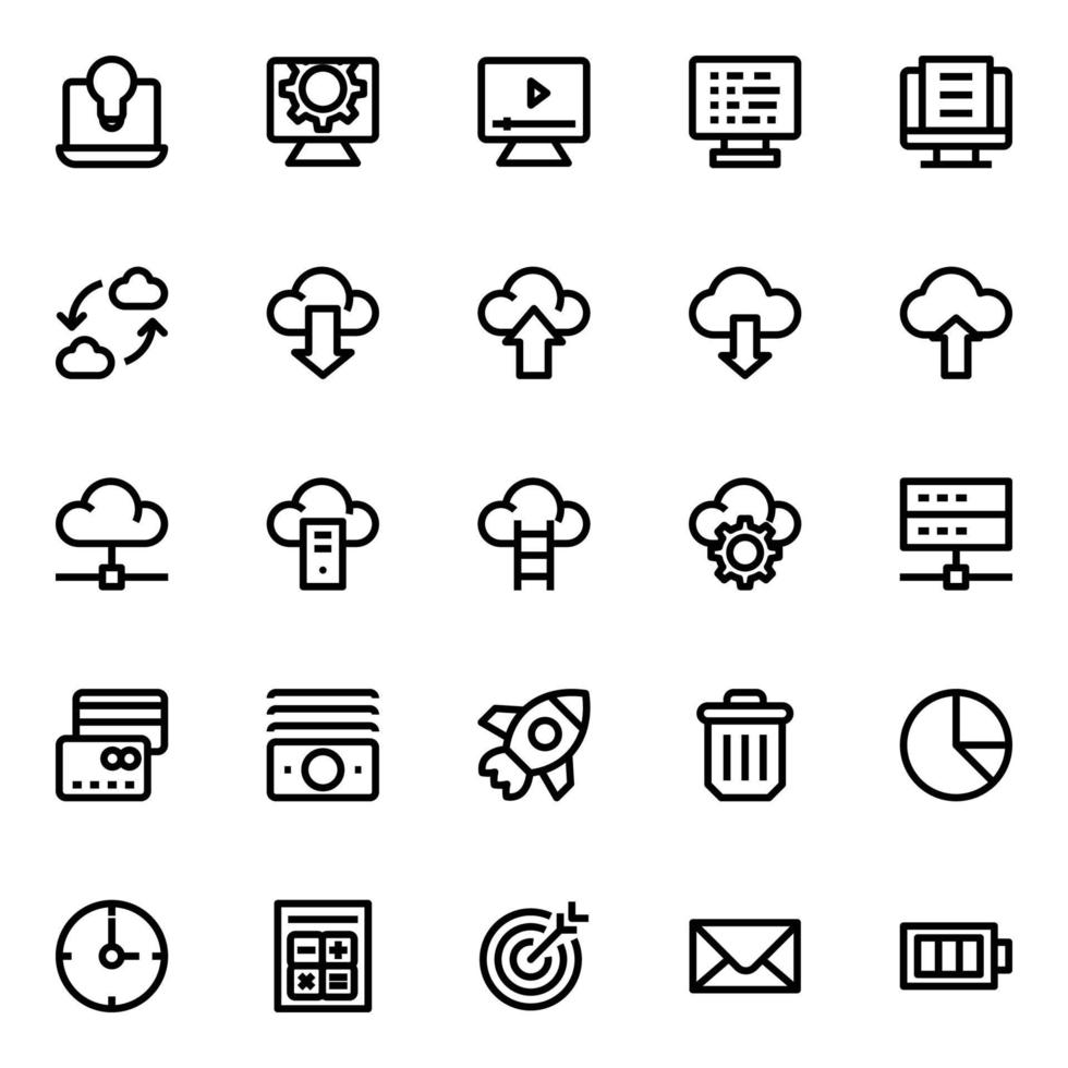 contorno íconos para web diseño y desarrollo. 22950277 Vector en Vecteezy