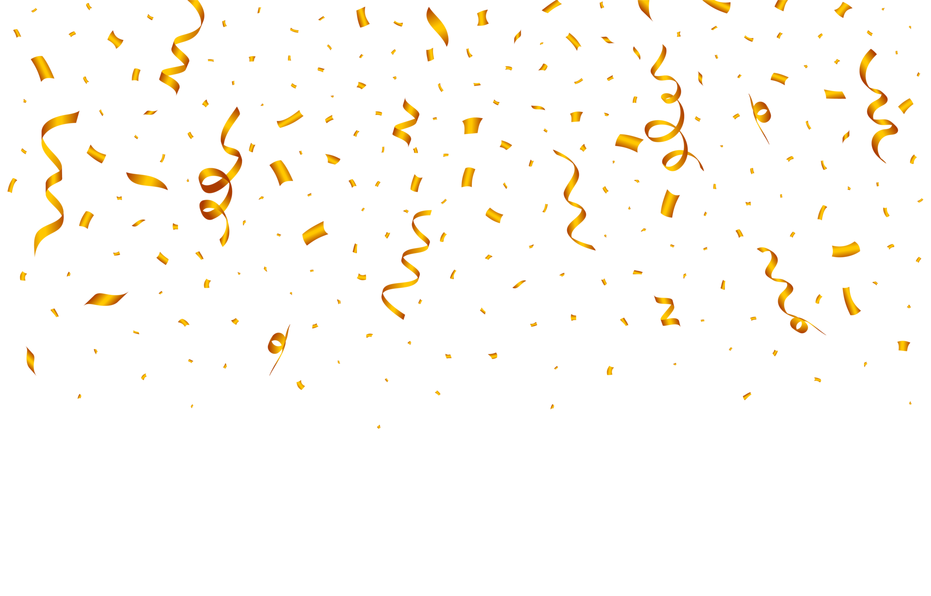 Confetti PNG for the festival background. Golden party element ribbon and confetti falling ...
