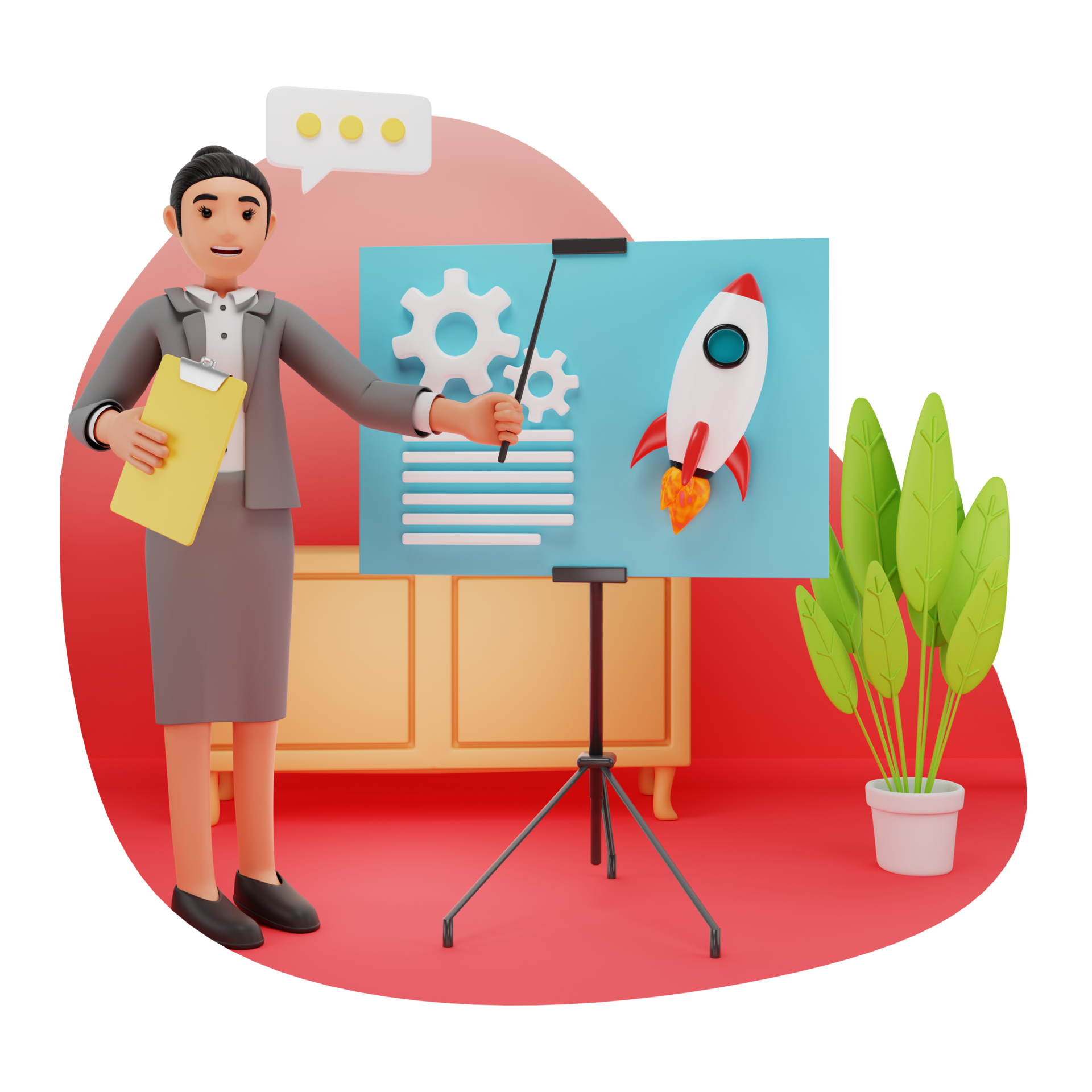 Business Presentation 3D Character Illustration 22952929 PNG