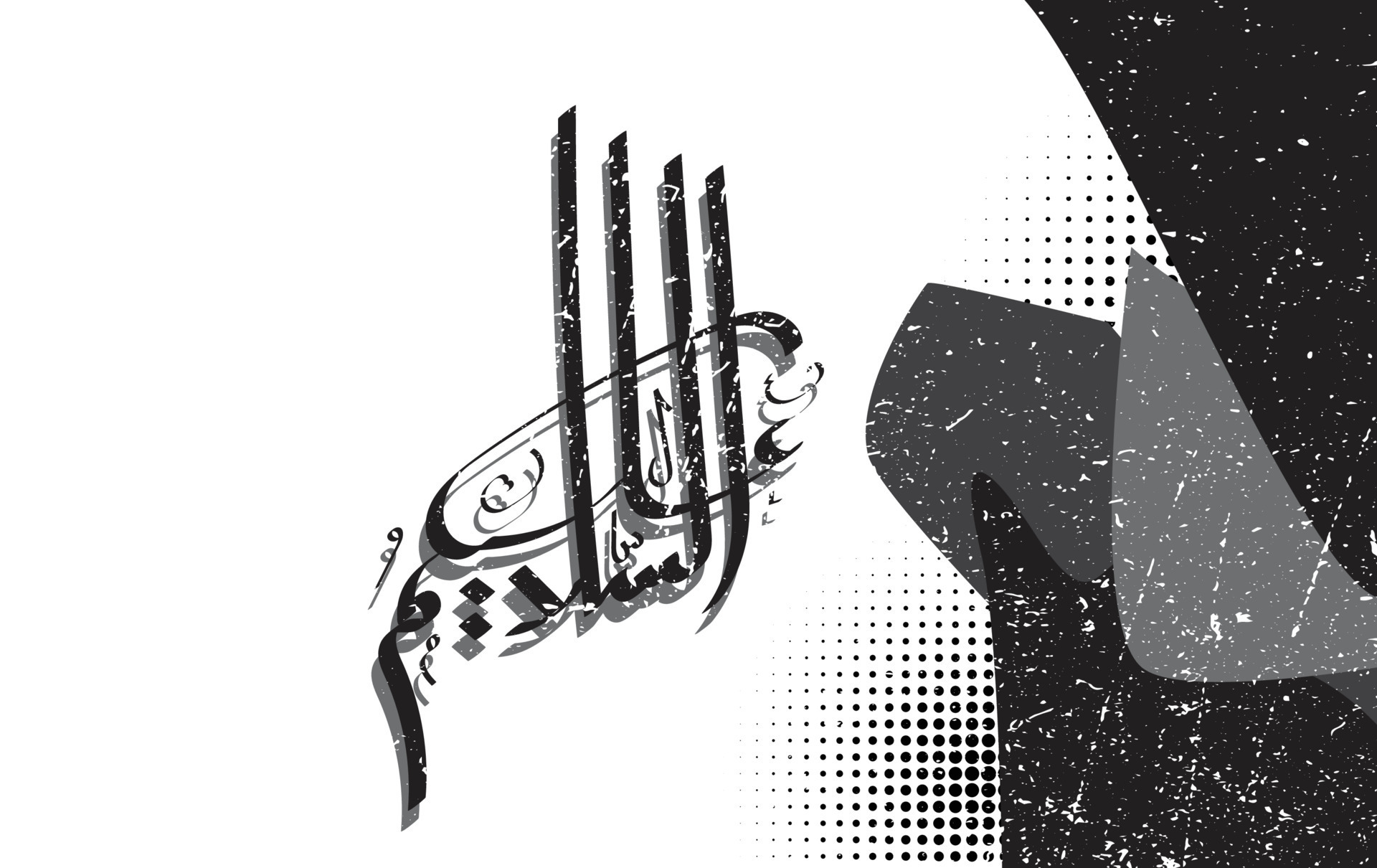 Arabic Calligraphy Assalamualaikum With Black And White Grunge Background Translated As May