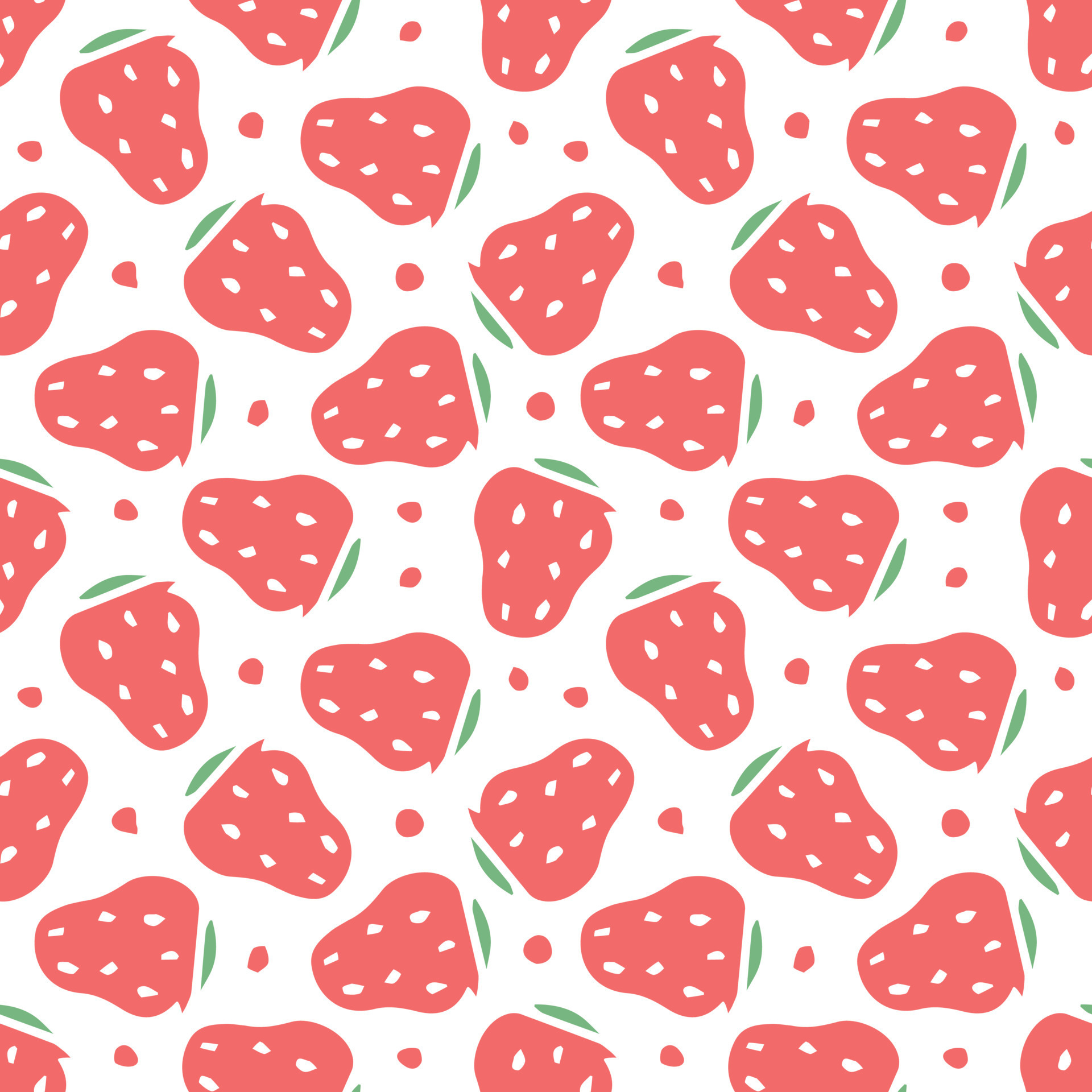 Seamless strawberry pattern. Doodle vector with strawberry icons ...