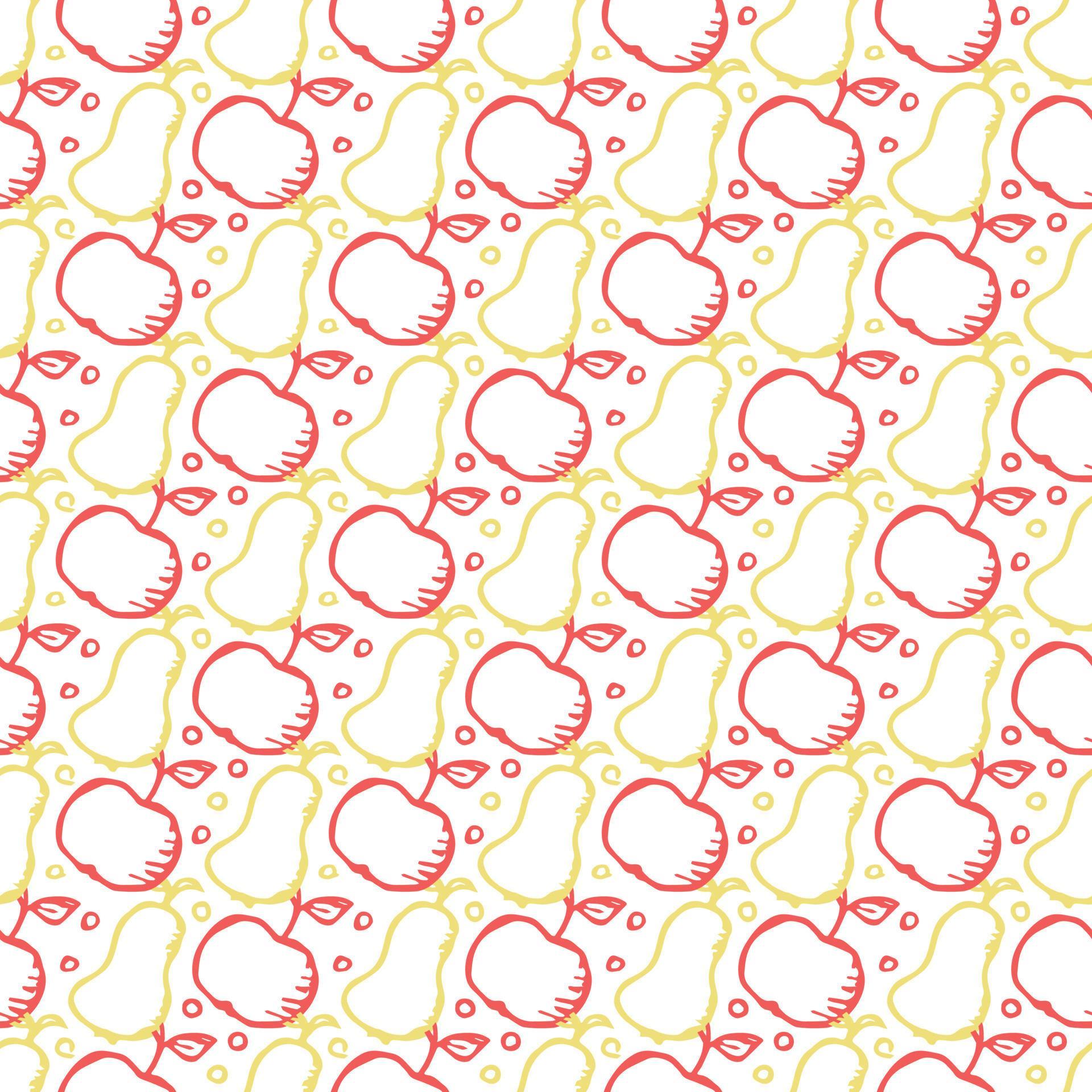 Seamless Fruit Pattern Doodle Background With Fruit Icons Fruit