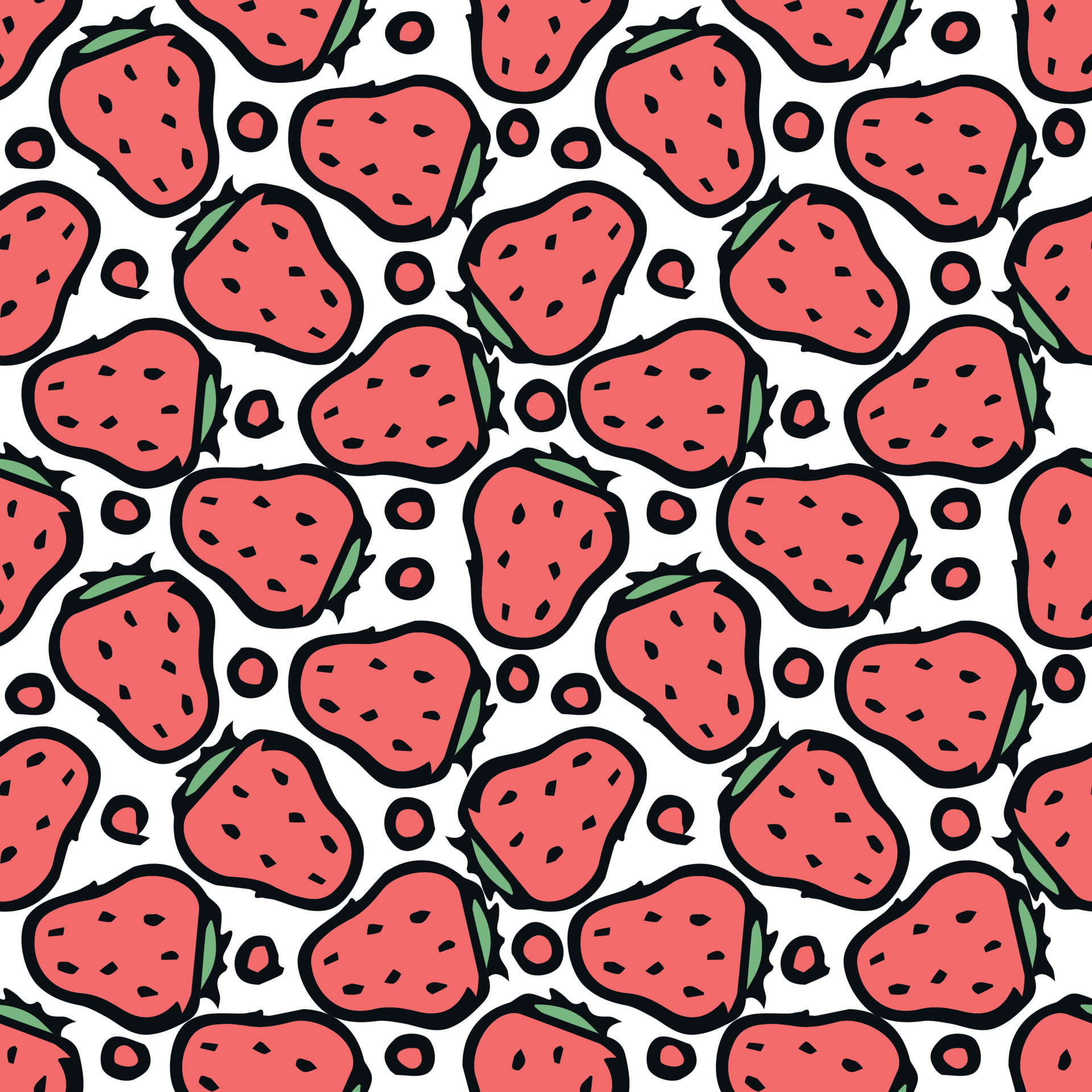 Seamless strawberry pattern. Doodle vector with strawberry icons ... Seamless strawberry pattern. Doodle vector with strawberry icons ...