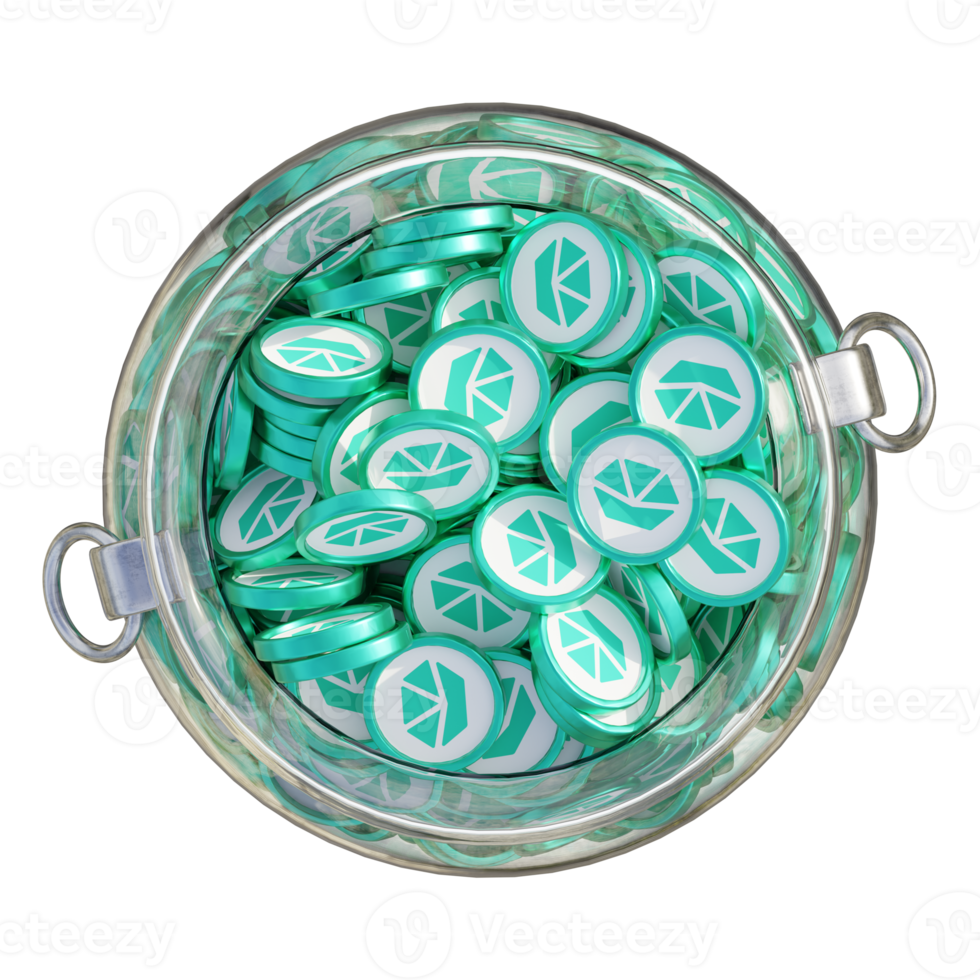 Kyber Network Crystal v2 KNC in 3D crypto coin saving bank with stack ... Kyber Network Crystal v2 KNC in 3D crypto coin saving bank with stack ...