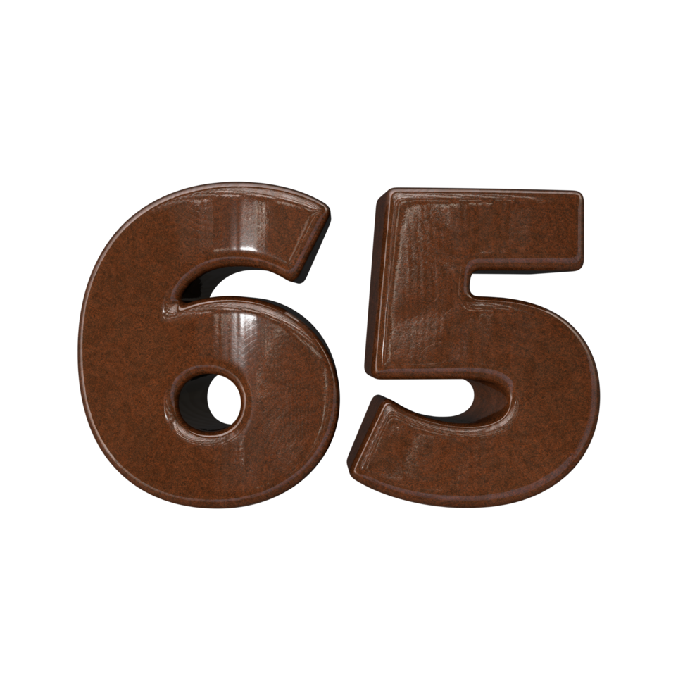 Number 65 3D rendering transparent background 22960993 PNG Number 65 3D rendering transparent background 22960993 PNG