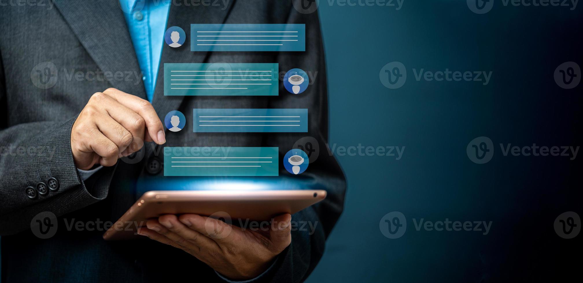 Chatbot conversation Ai Artificial Intelligence technology online customer service. ChatGPT ...