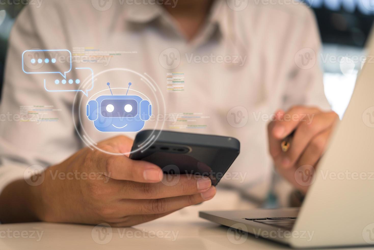 Chatbot conversation Ai Artificial Intelligence technology online customer service. ChatGPT ...