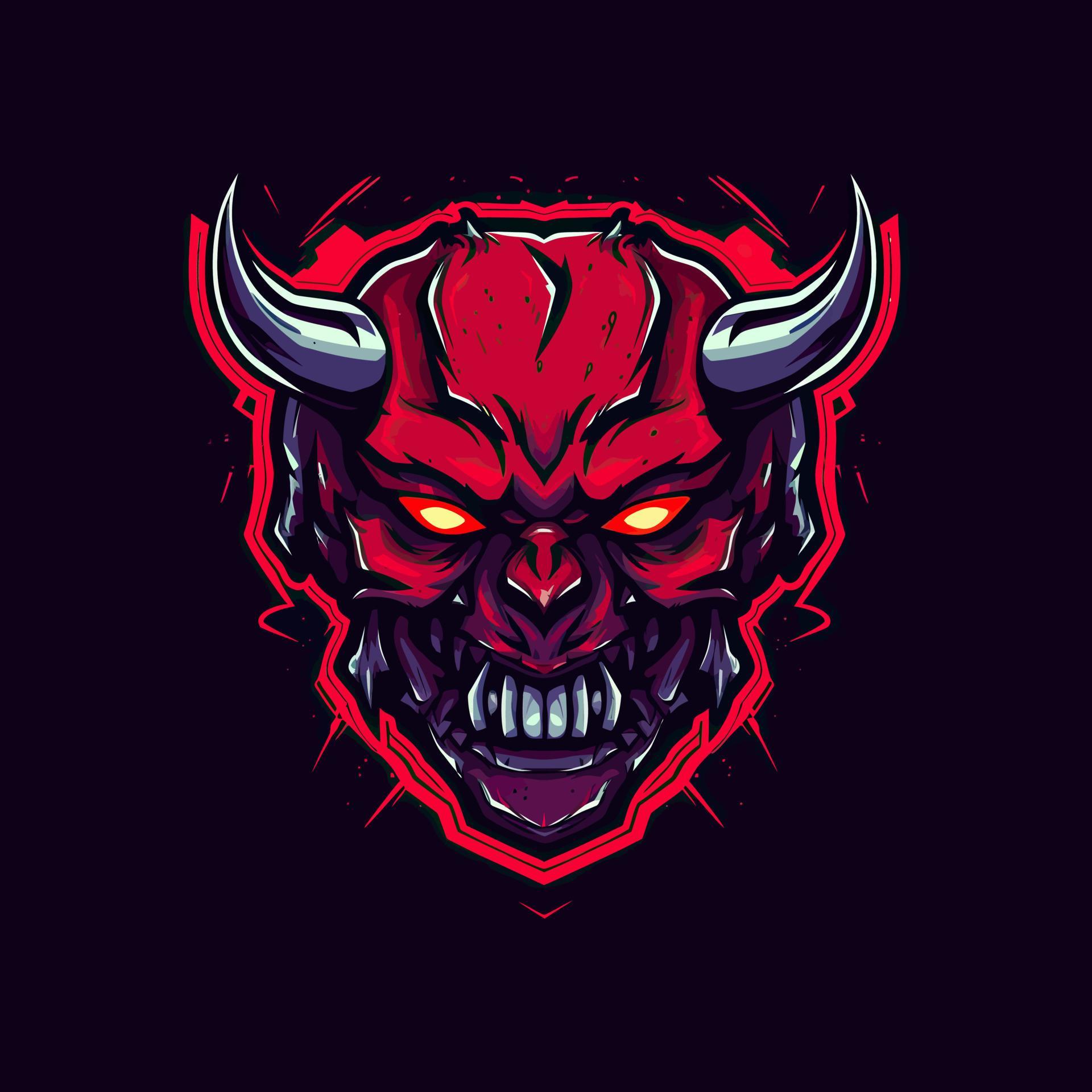 A logo of a angry red devil head, designed in esports illustration style 22964889 Vector Art at ...