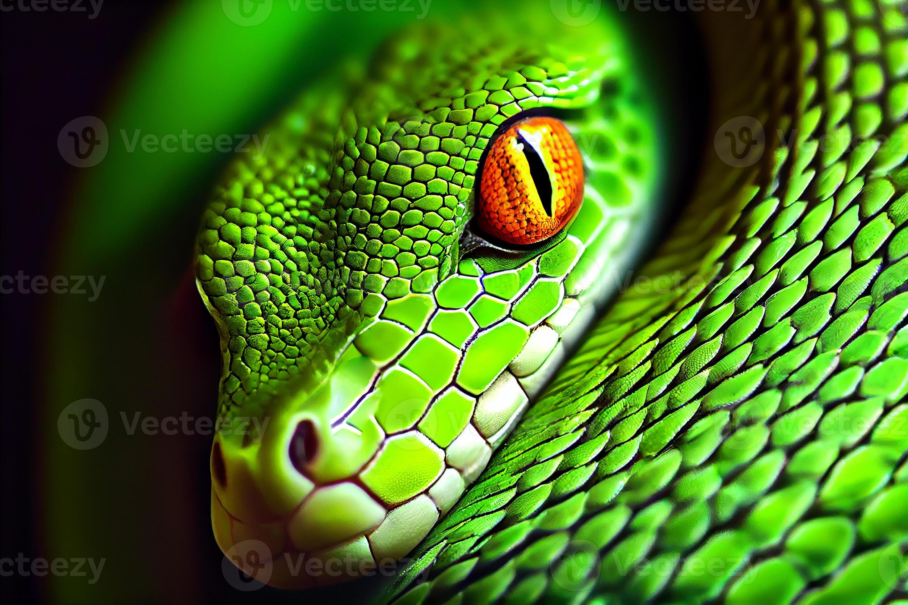 Green snake, python close-up. 22965922 Stock Photo at Vecteezy
