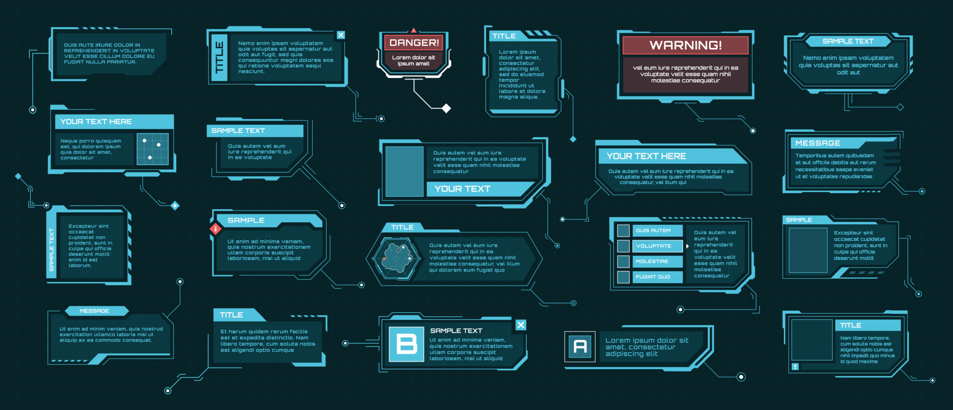 Hud callout titles. Futuristic text boxes, digital callouts bar labels ... Hud callout titles. Futuristic text boxes, digital callouts bar labels ...