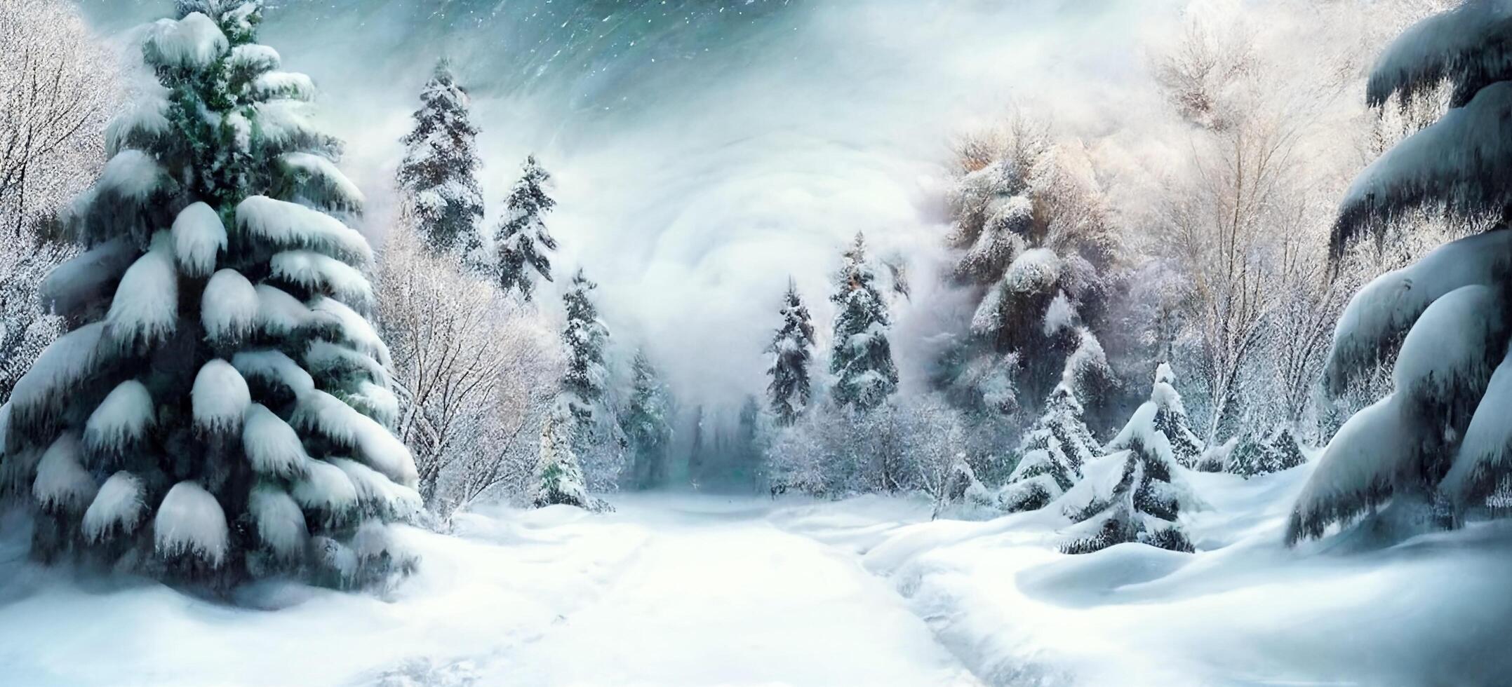 The landscape of snowy forest in winter with . 22967235 Stock Photo at ...