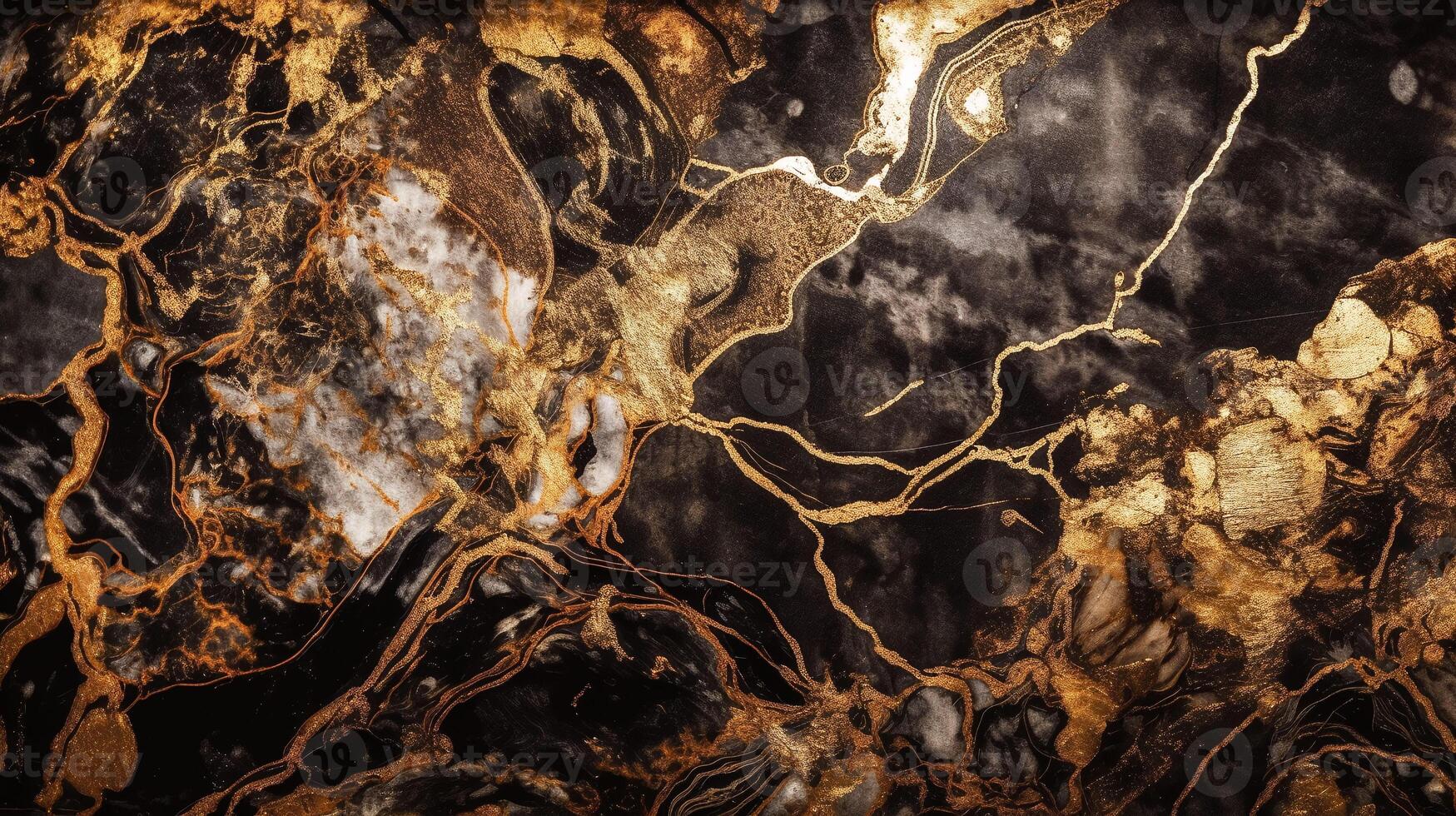 Luxury fluid art painting in alcohol ink technique, black and gold ...