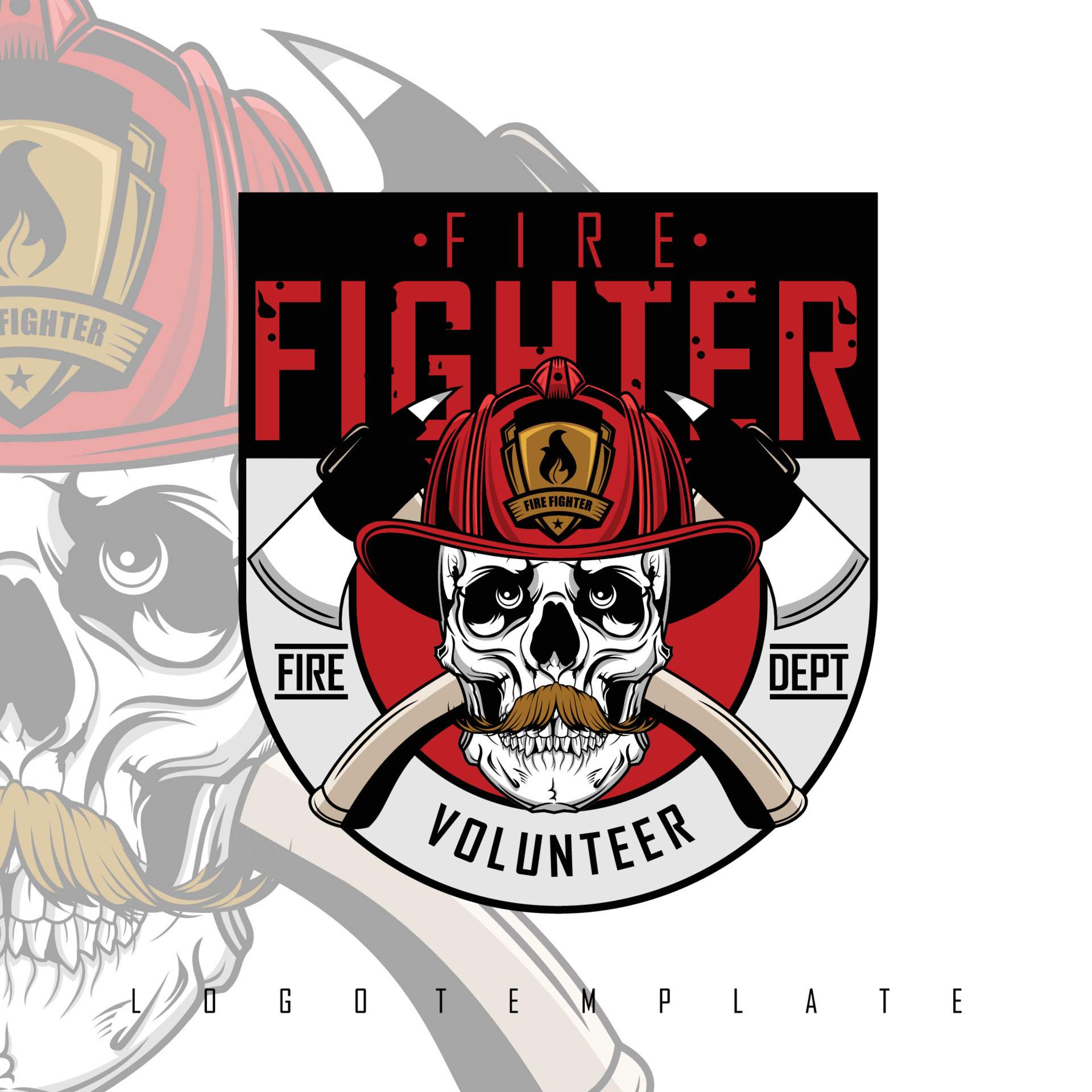FIREFIGHTER LOGO TEMPLATE, READY FORMAT EPS 10 22967912 Vector Art at ...