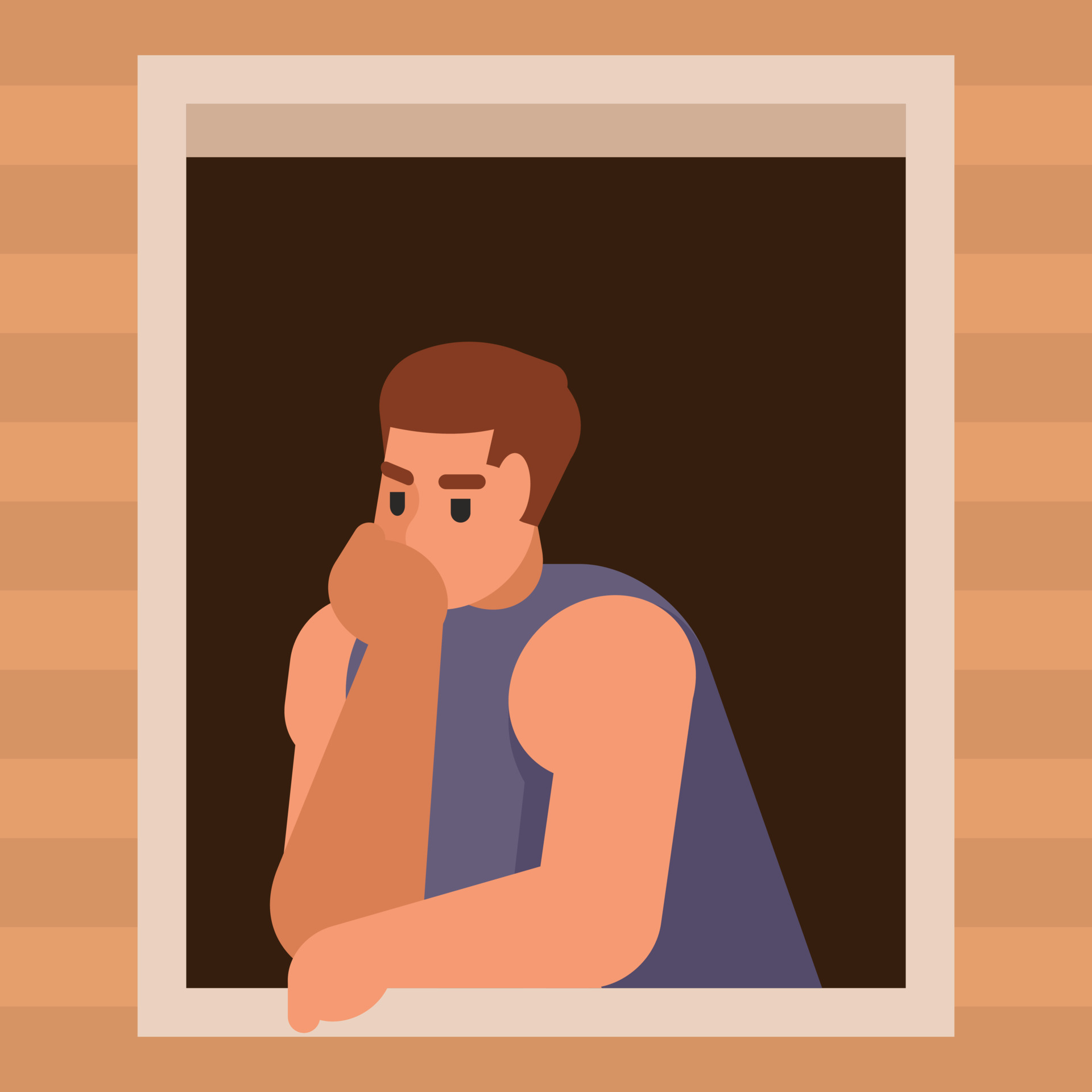 Graphics Of A Man In The Window 22968614 Vector Art at Vecteezy