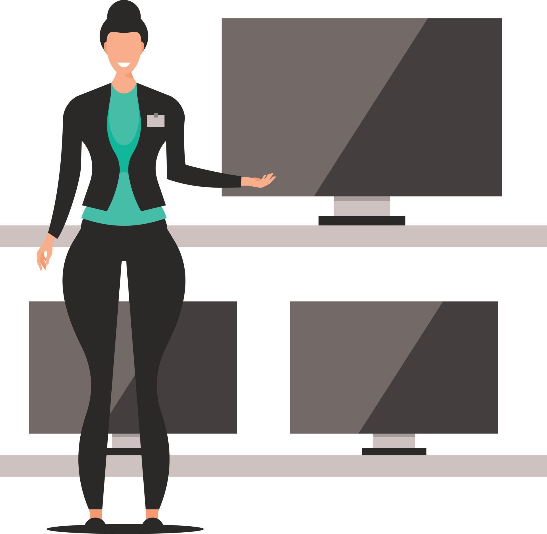Image Of A Shop Assistant 22968648 Vector Art At Vecteezy