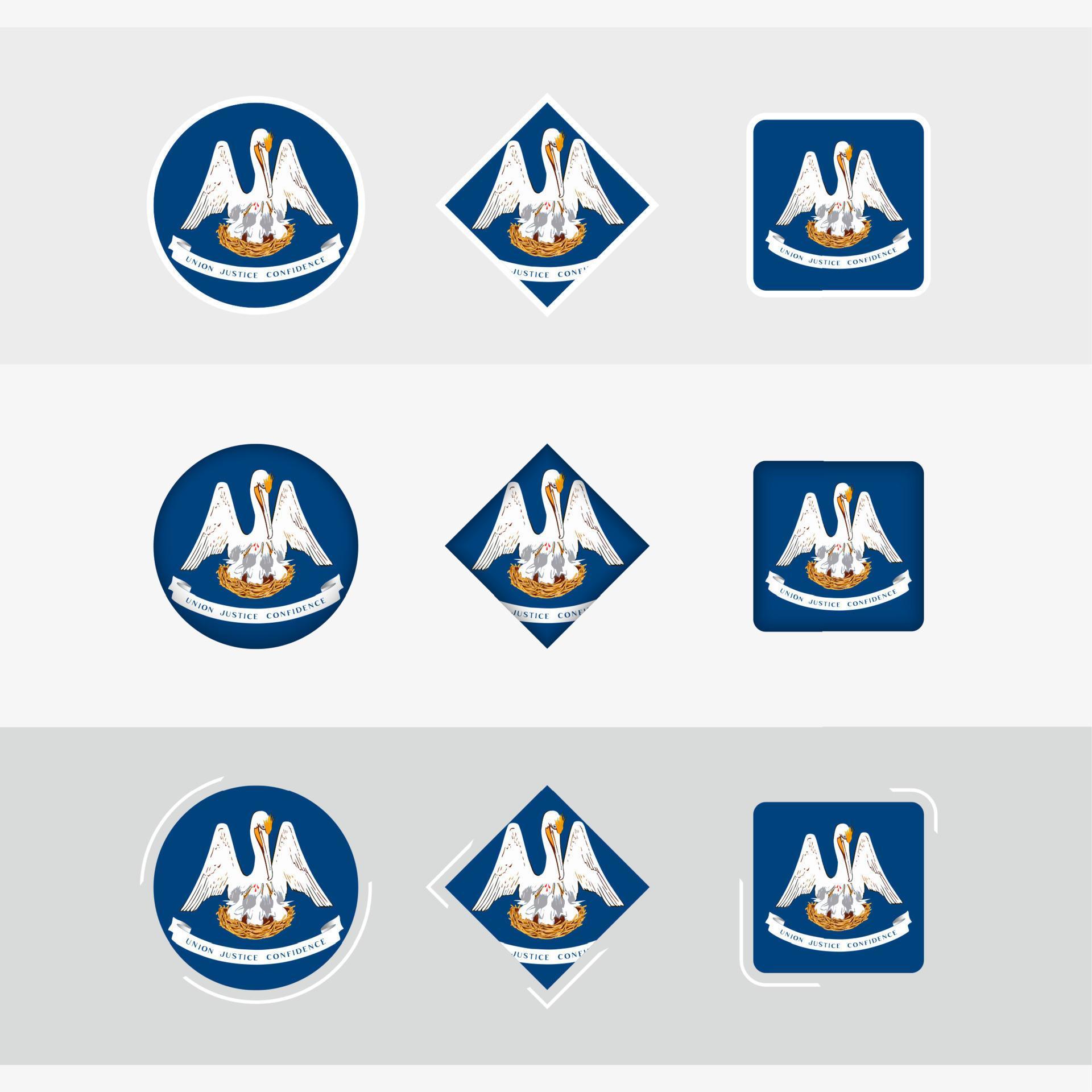 Louisiana Flag Icons Set Vector Flag Of Louisiana 22969883 Vector Art