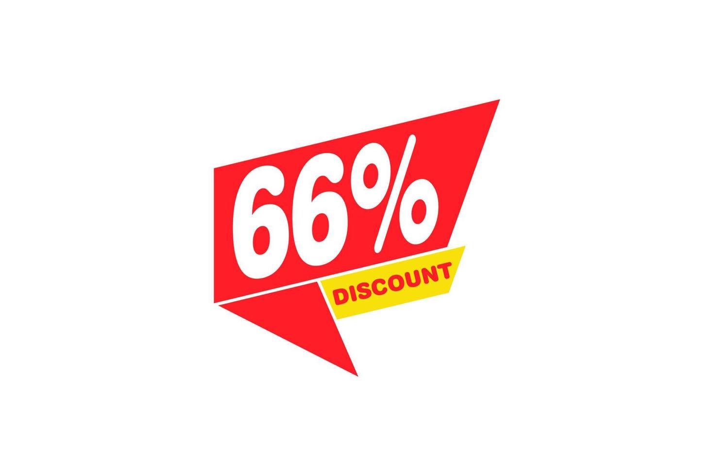 66 Percent Sale And Discount Labels Price Off Tag Icon Flat Design