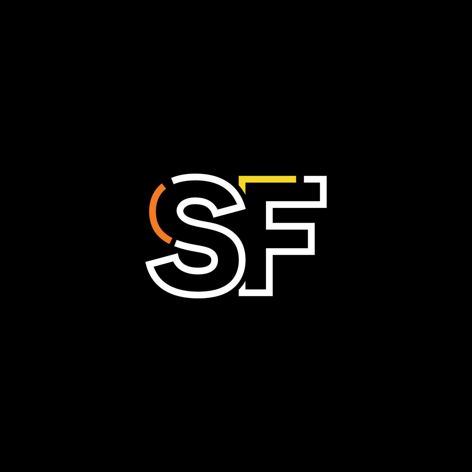 Abstract letter SF logo design with line connection for technology and digital business company ...