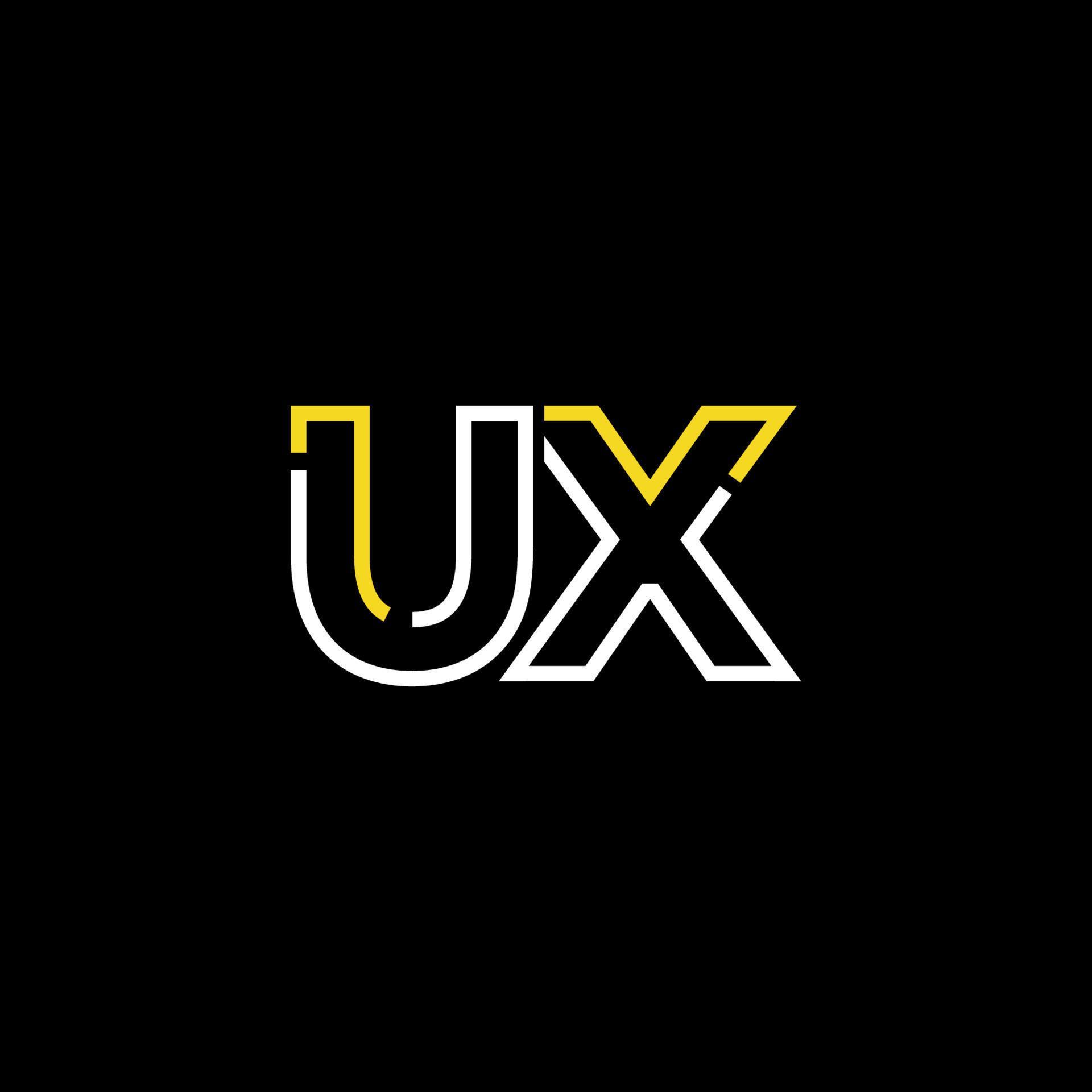 Abstract letter UX logo design with line connection for technology and ...