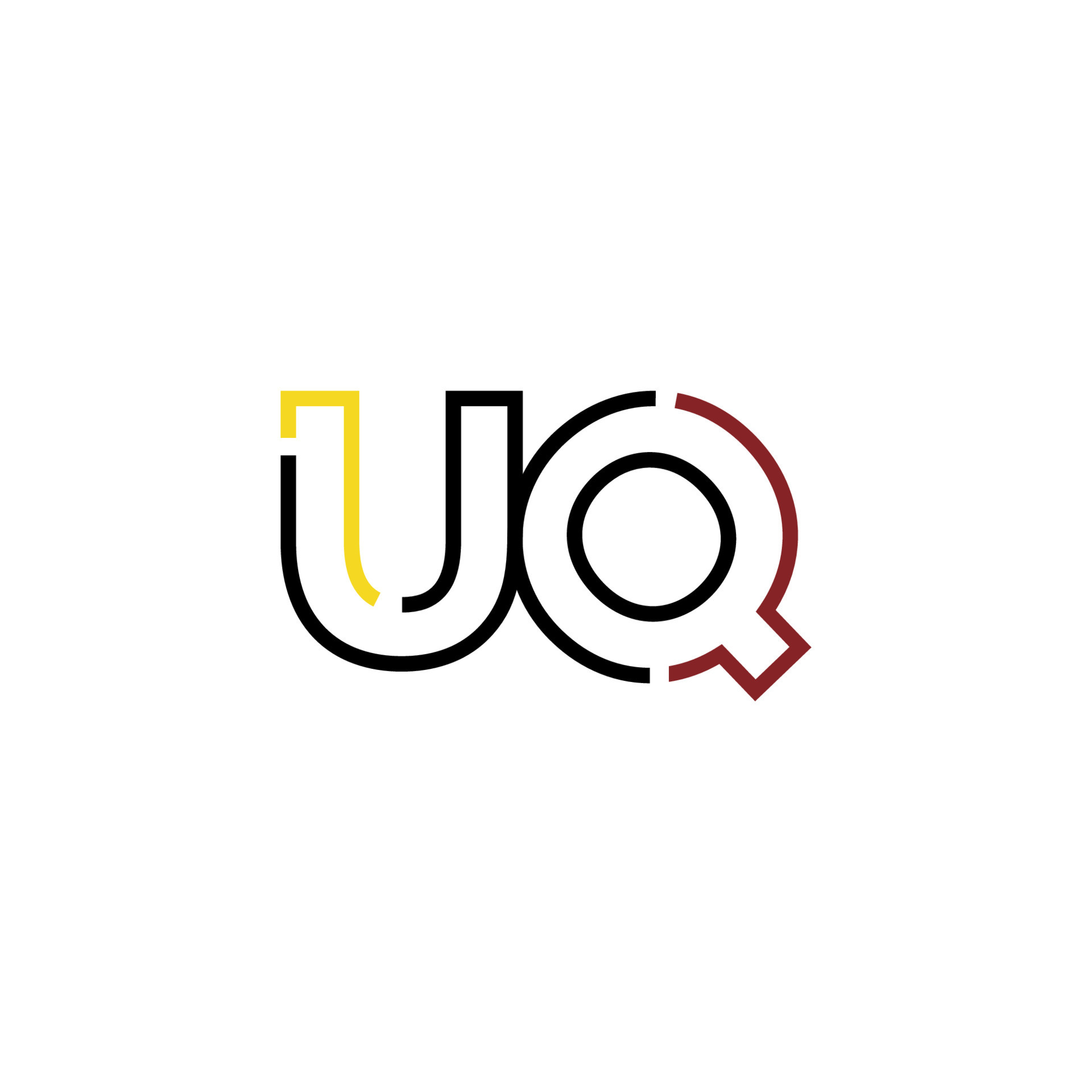 Abstract letter UQ logo design with line connection for technology and digital business company ...