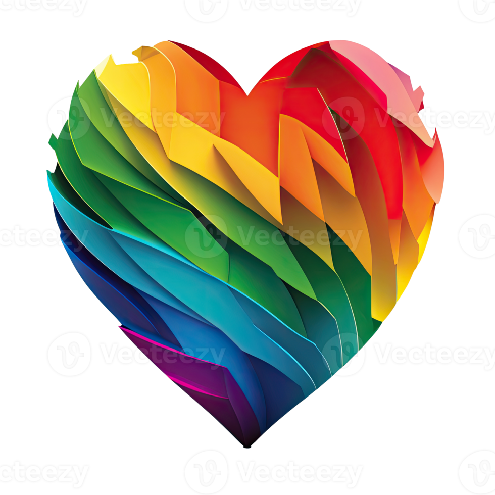 Colored pride heart shape. 22972601 PNG