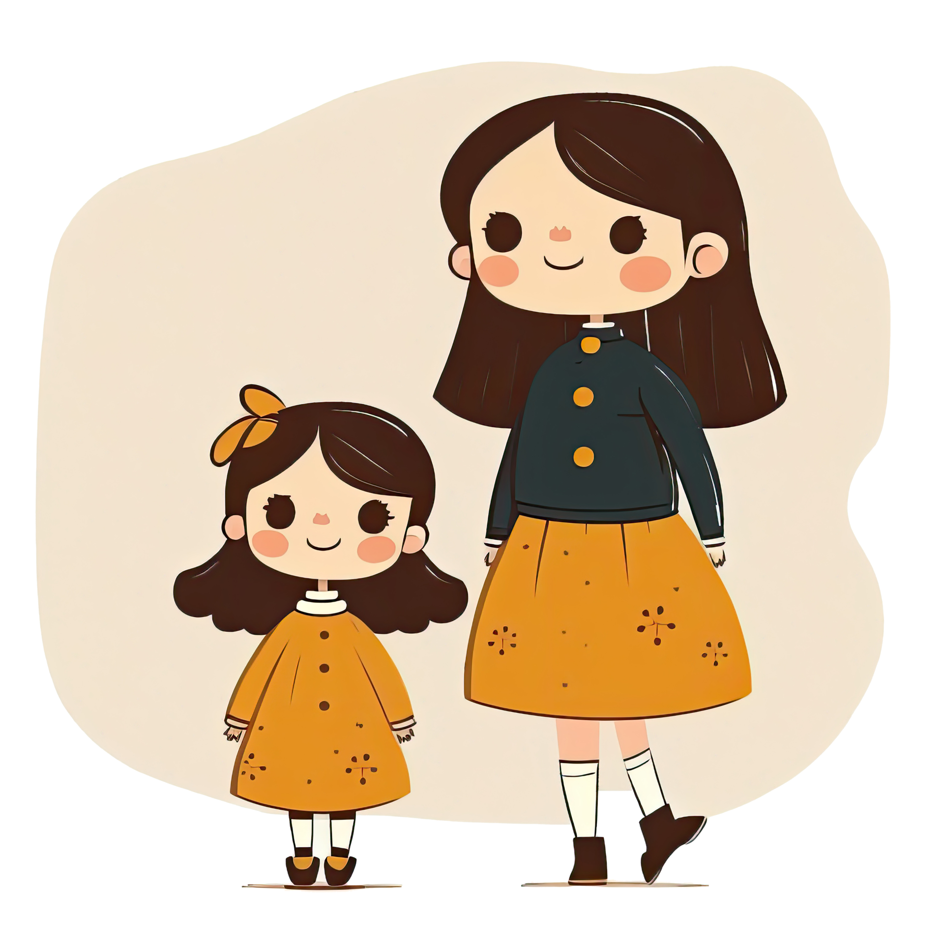 Mother And Daughter Cartoon 22972616 Png