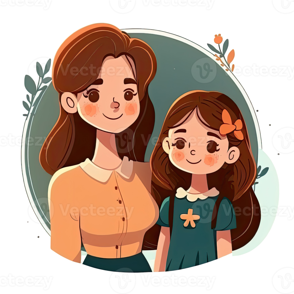 Mother and Daughter Cartoon 22972629 PNG Mother and Daughter Cartoon 22972629 PNG