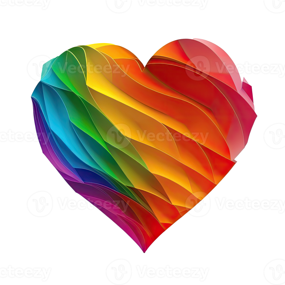 Colored pride heart shape. 22972728 PNG