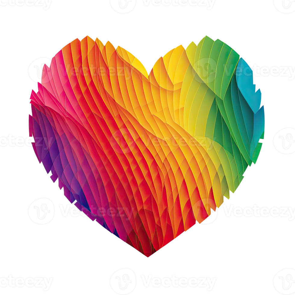 Colored pride heart shape. 22972731 PNG
