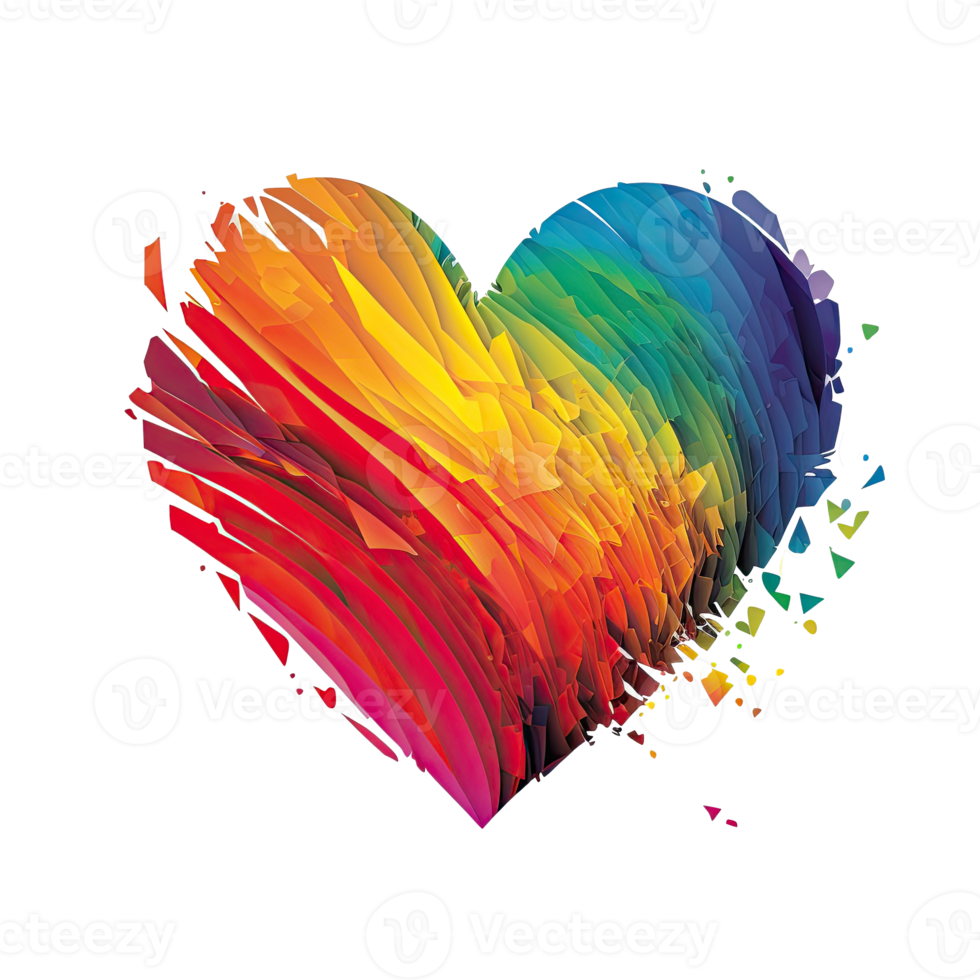 Colored pride heart shape. 22972735 PNG