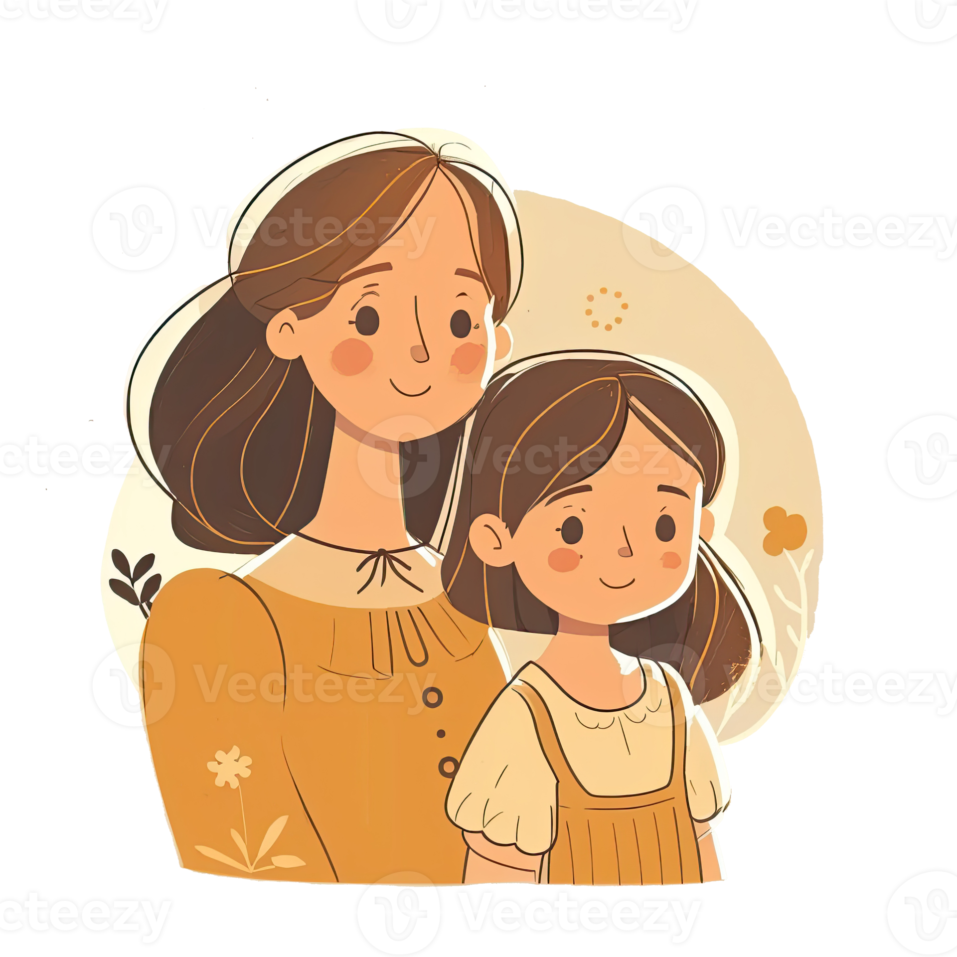 Mother And Daughter Cartoon 22972747 Png