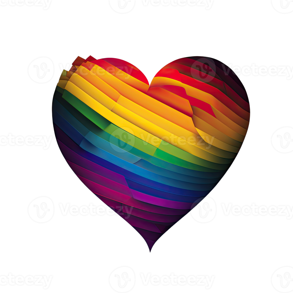 Colored pride heart shape. 22972905 PNG